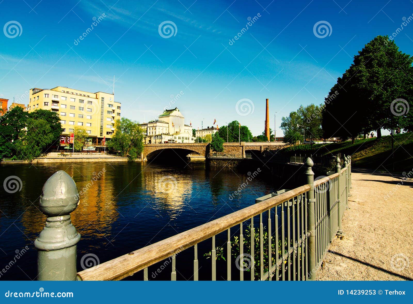 Tampere city waterfront stock image. Image of surface - 14239253