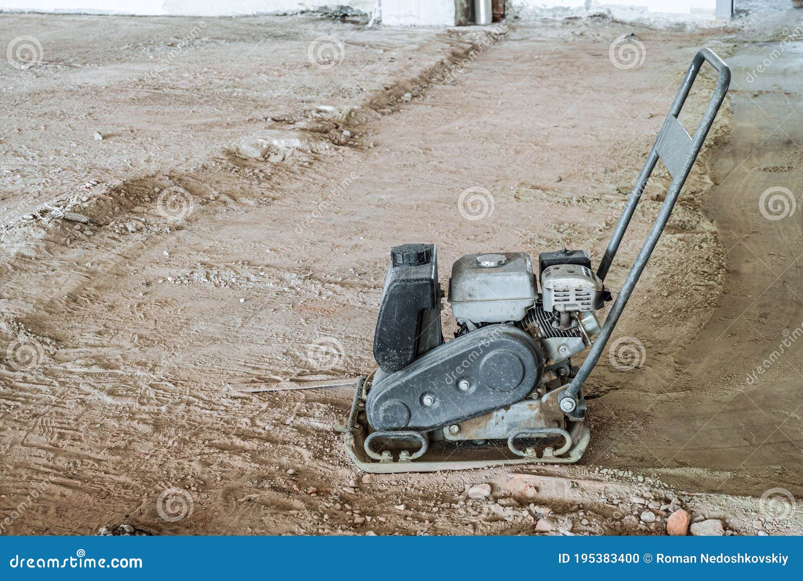 Tamping Machine with Vibratory Plate Stock Photo - Image of ground ...