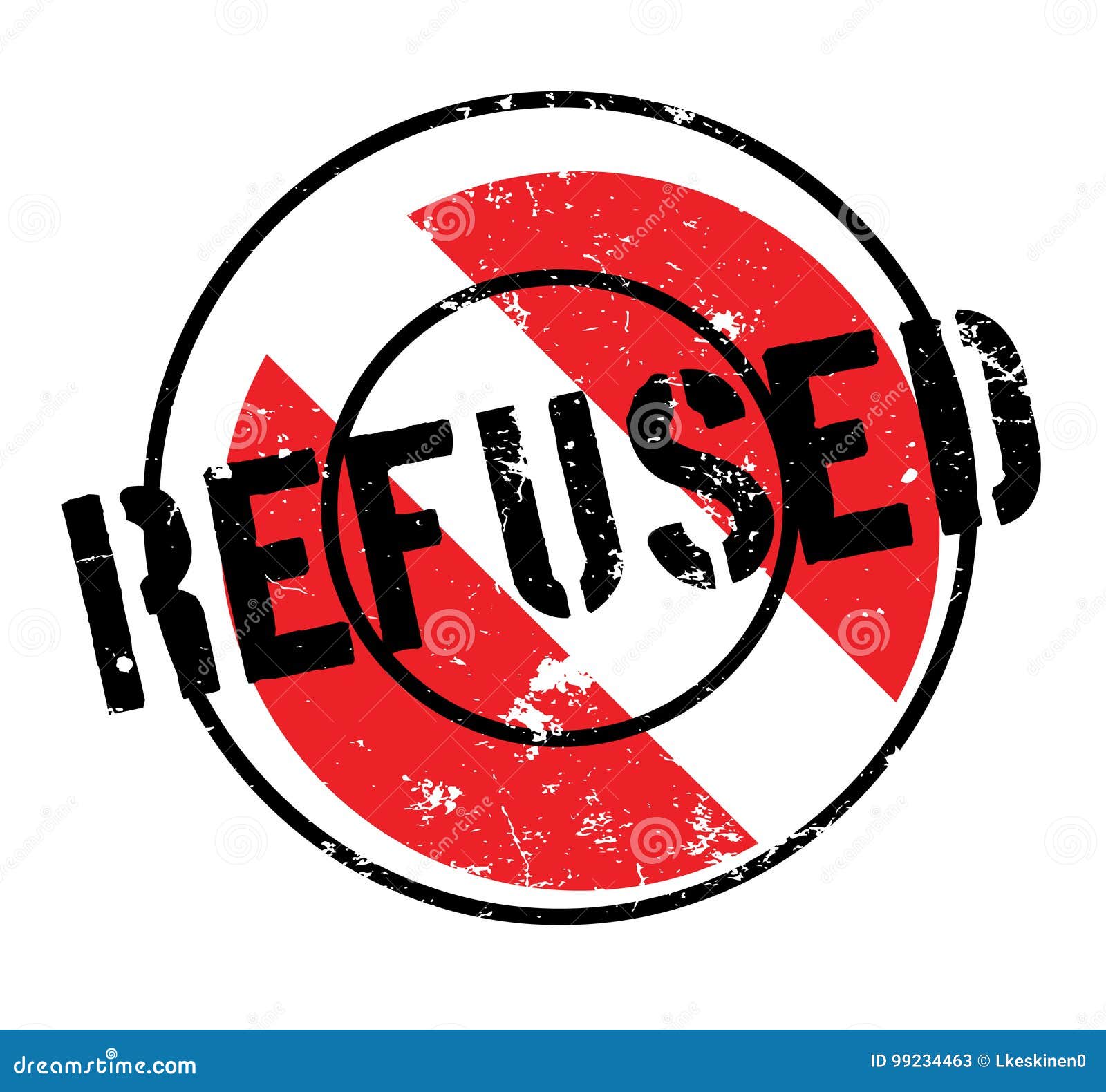 Tampon En Caoutchouc Refusé Illustration de Vecteur - Illustration du ...
