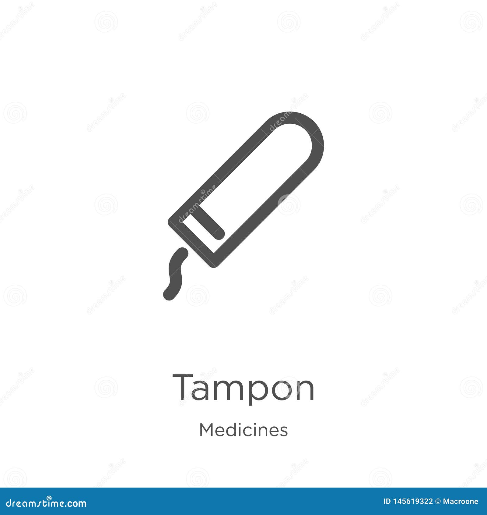 Tampon Icon Vector from Medicines Collection. Thin Line Tampon Outline ...