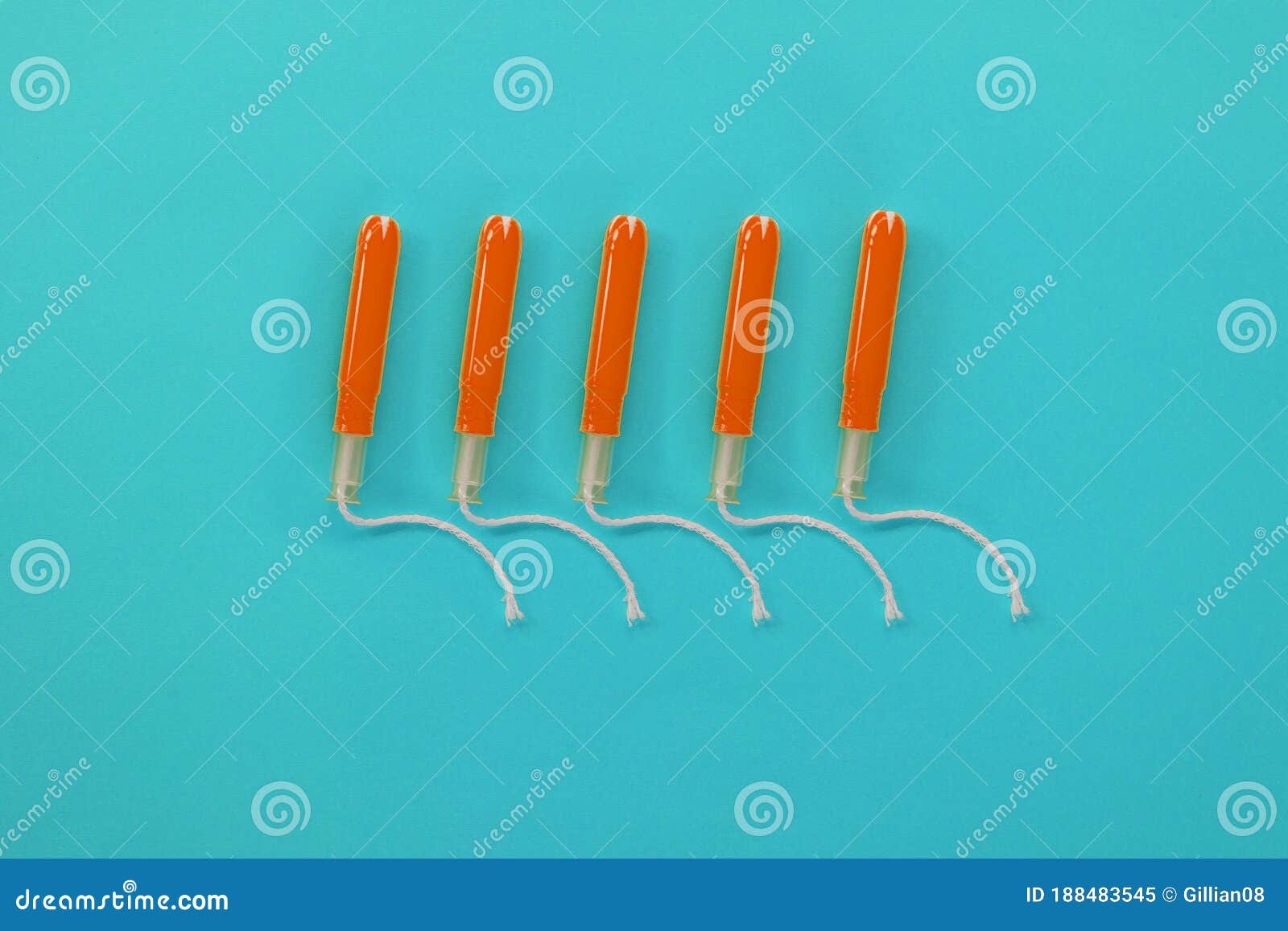 Tampons with Plastic Applicator on Plain Background Stock Image - Image ...