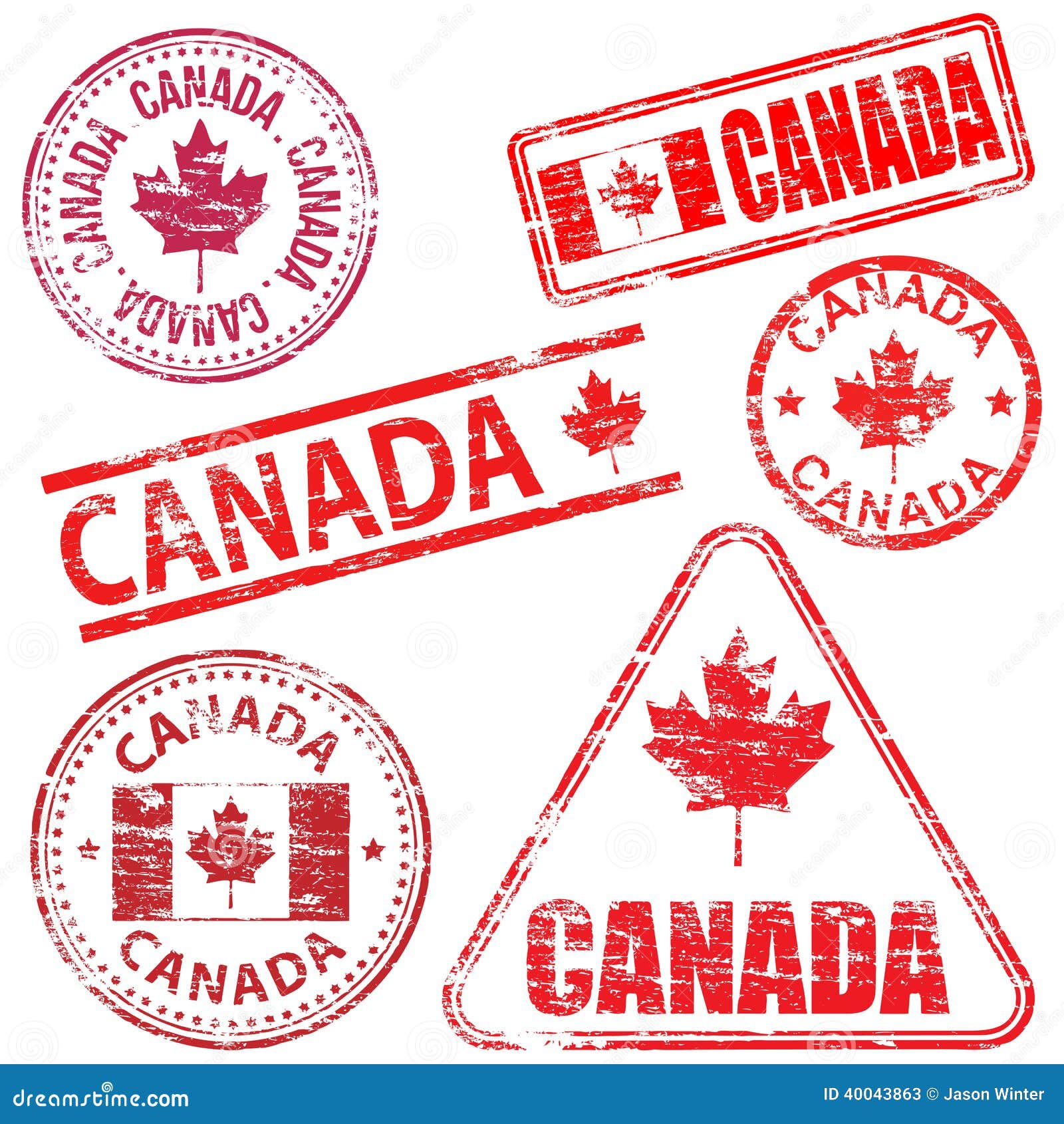 Tampons En Caoutchouc De Canada Illustration de Vecteur - Illustration ...