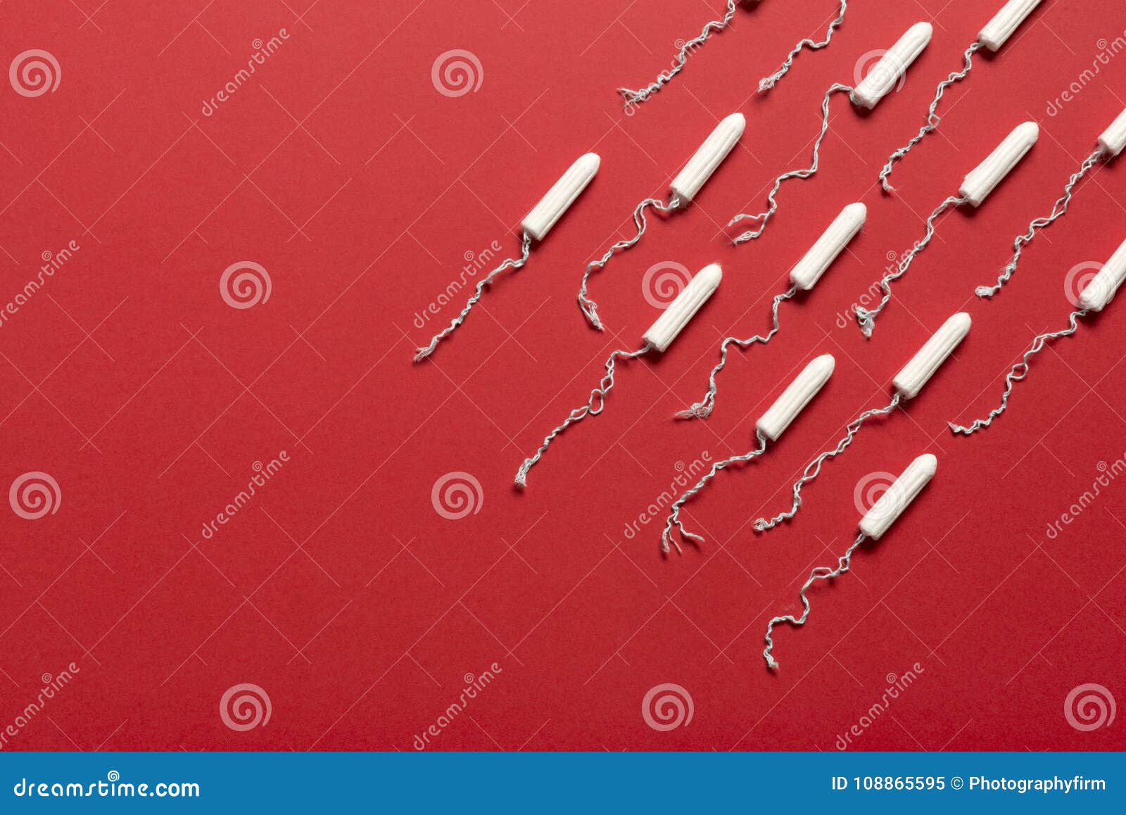 Tampons on Red Background with Copy Space Stock Image - Image of female ...