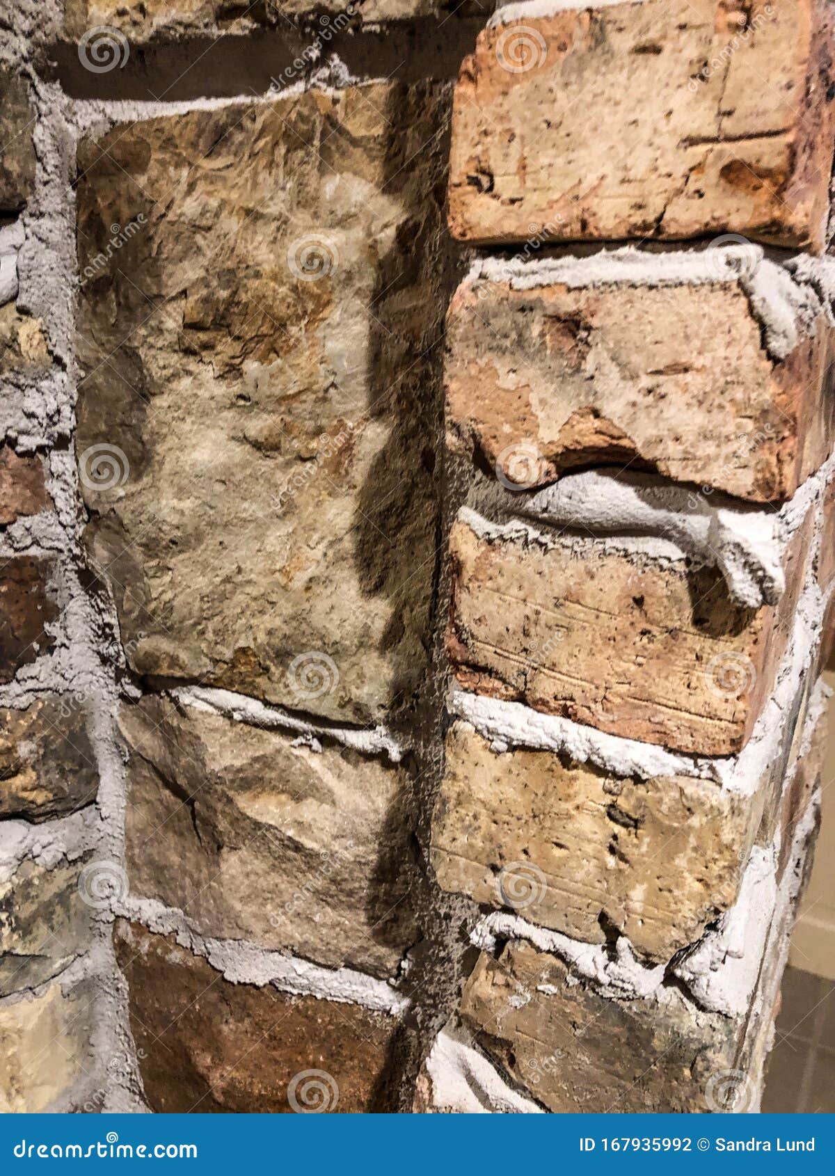 Brick and mortar wall stock photo. Image of wall, mortar - 167935992