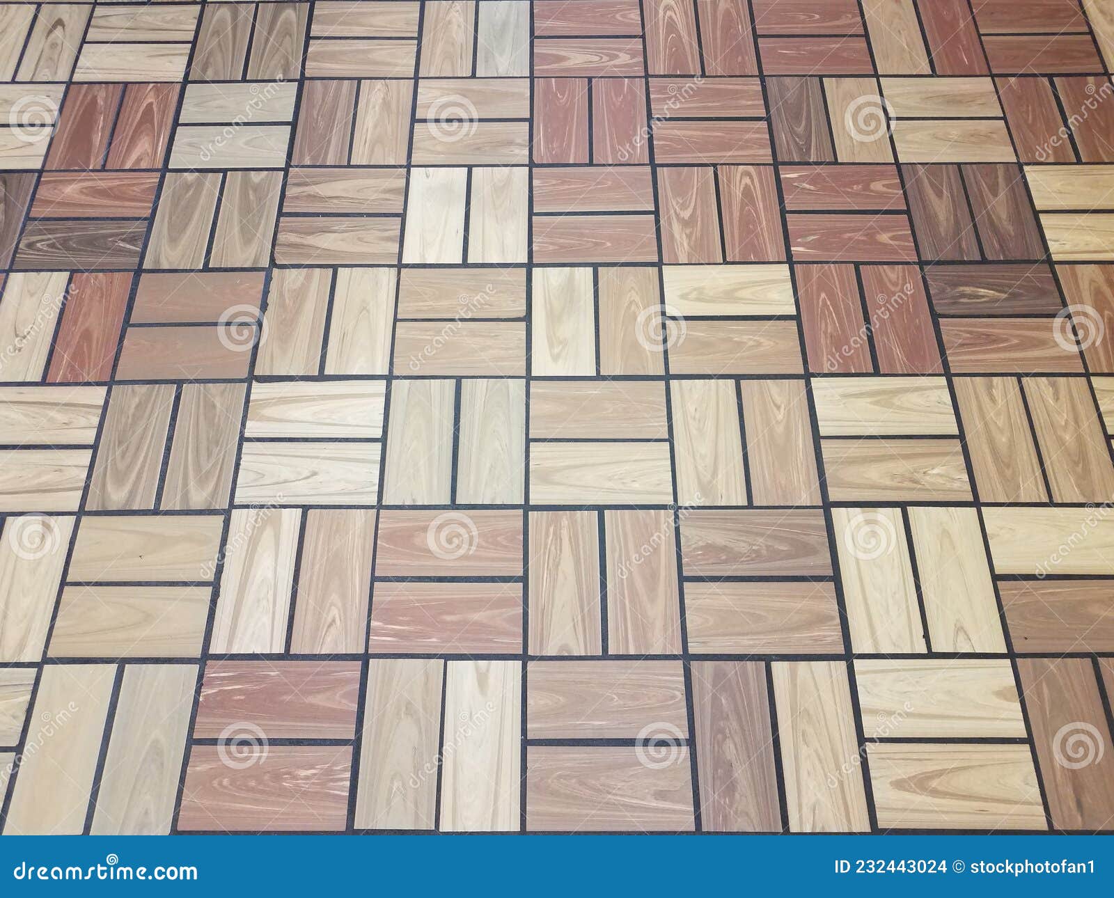 Tan and Brown Rectangular Tiles on the Floor Stock Photo - Image of ...