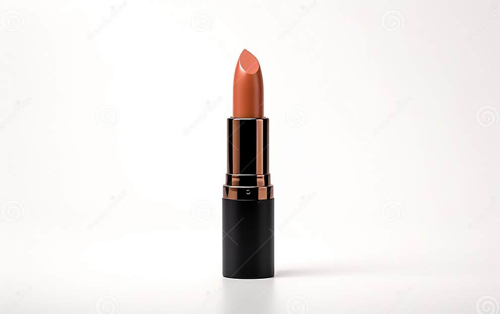 Tan Lipstick Bottle Against White Backdrop Stock Image - Image of ...