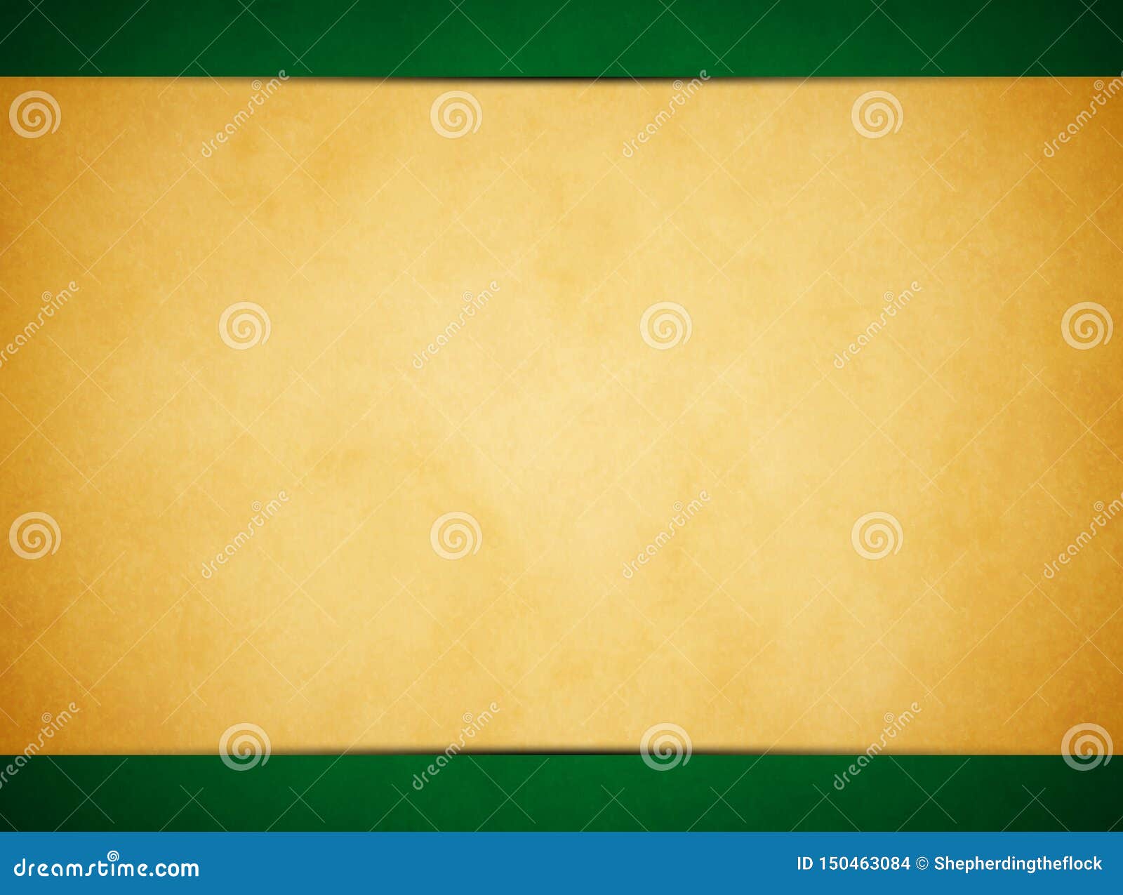 Tan Parchment Texture. Rich Green Header and Footer Stock Photo - Image ...