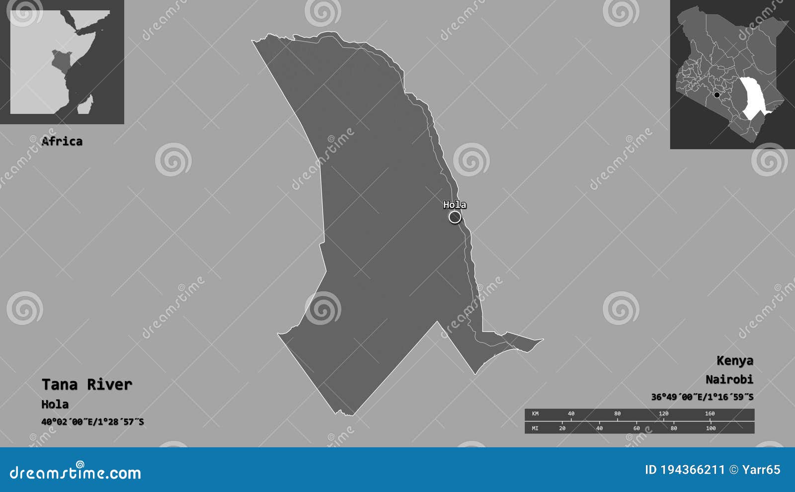 Tana River, County of Kenya,. Previews. Bilevel Stock Illustration ...