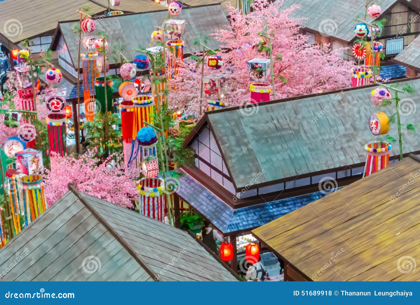 Tanabata Festival. stock photo. Image of lantern, landmark - 51689918
