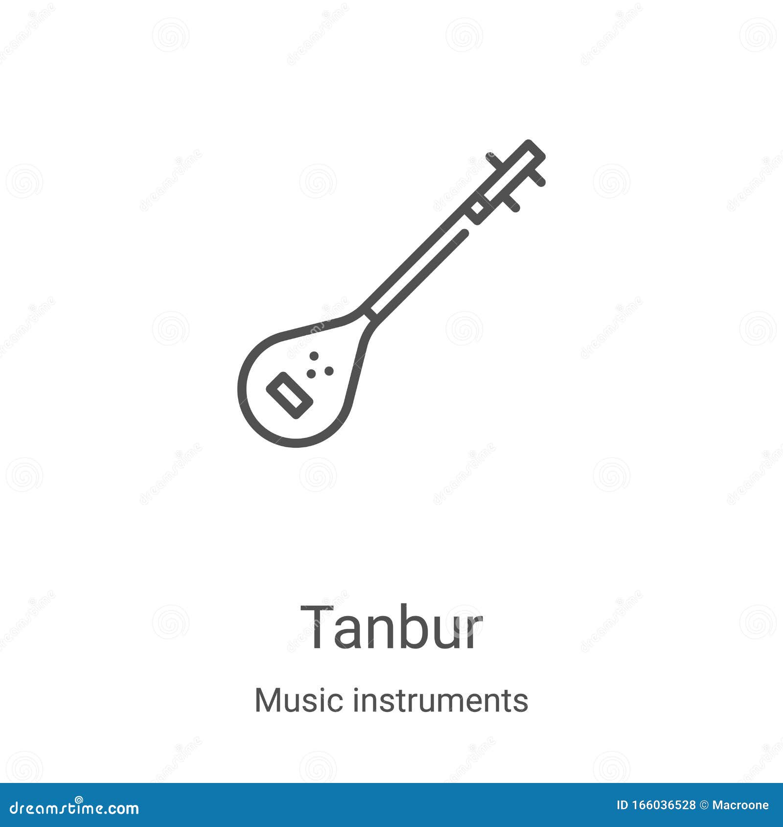 Tanbur Icon Vector from Music Instruments Collection. Thin Line Tanbur ...
