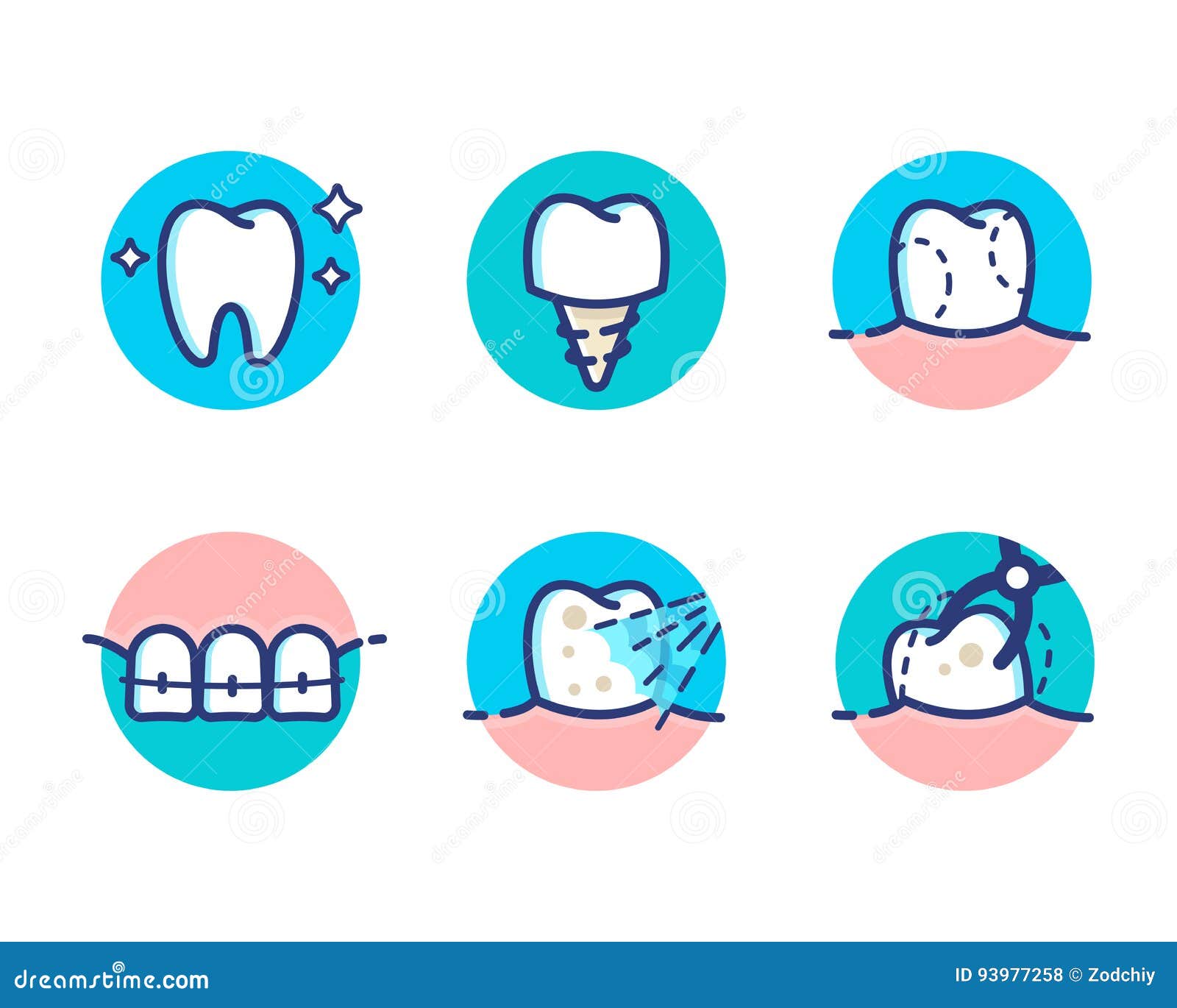 Tand--symboler kopia vektor illustrationer. Illustration av medicin ...