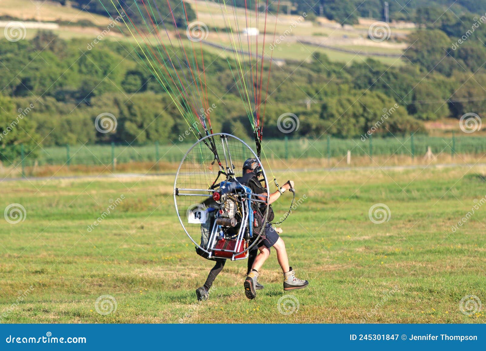Paramotor Pilot Taking Off from a Field Editorial Photography - Image ...
