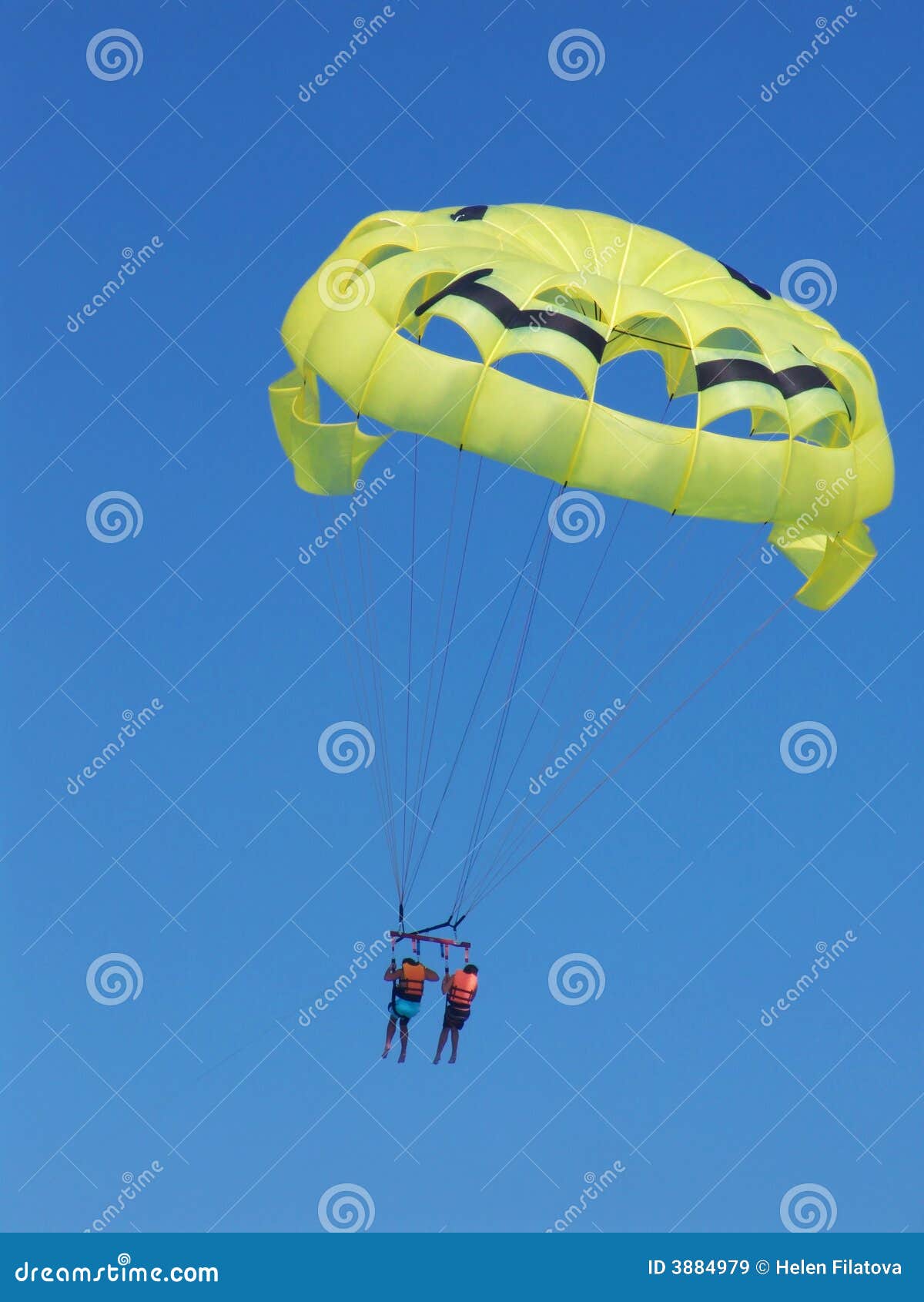 Tandem Parasailing, Cancun, Mexico Stock Image - Image of adventure ...