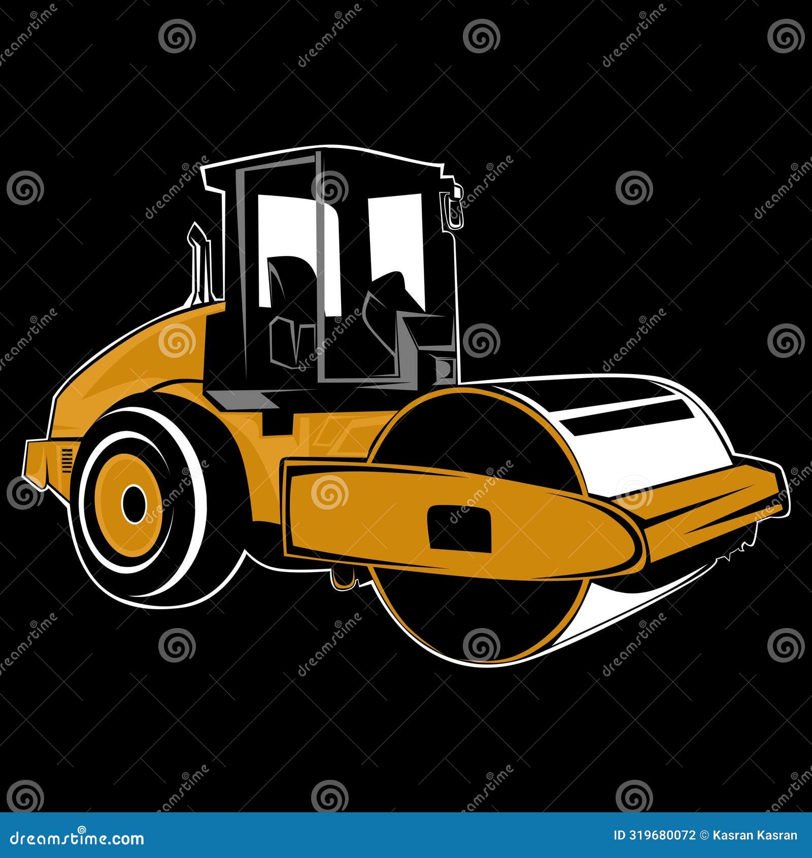 Tandem Roller Equipment Construction Vector | CartoonDealer.com #252379945