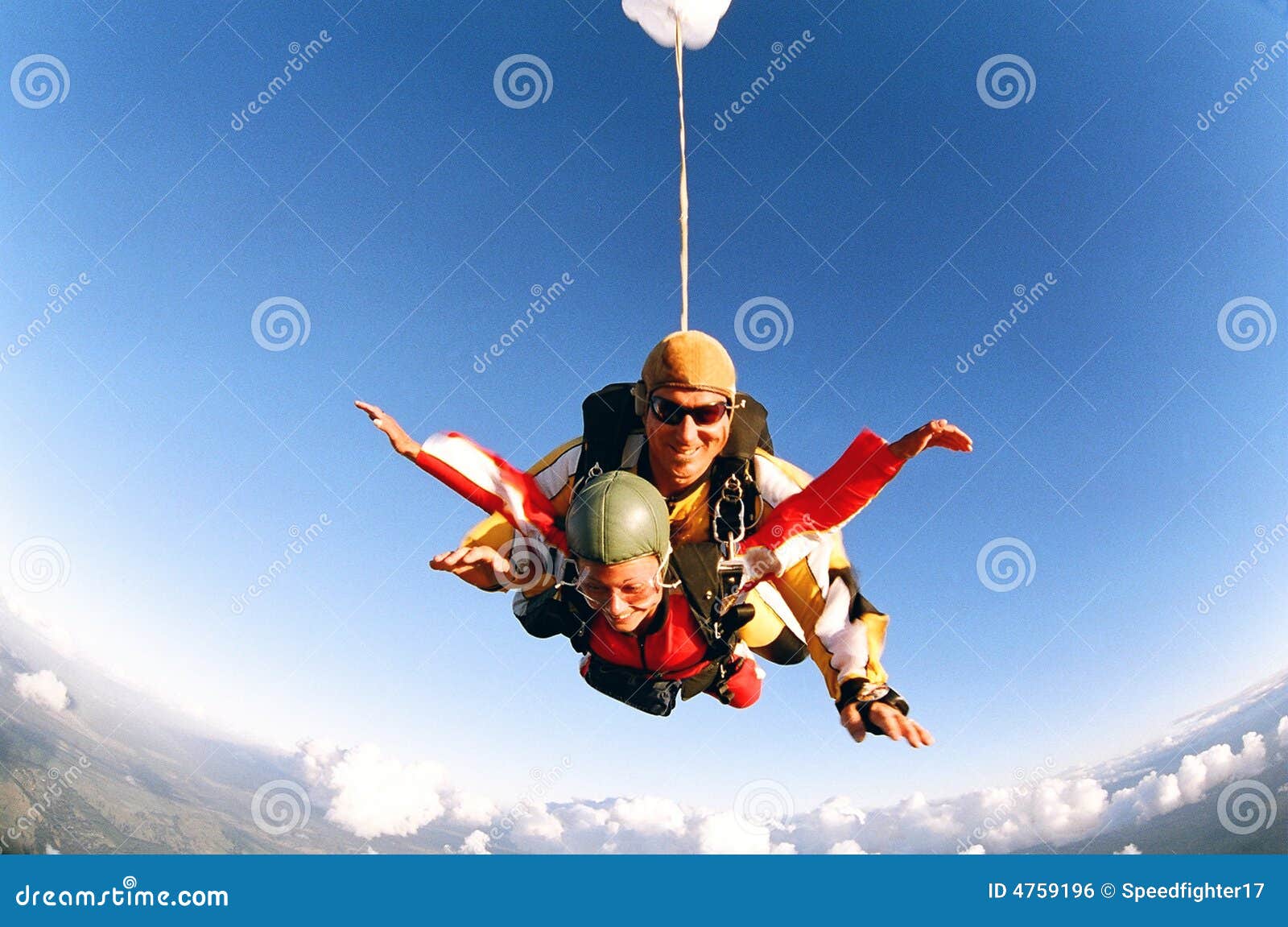 Tandem skydive stock photo. Image of cord, people, male - 4759196