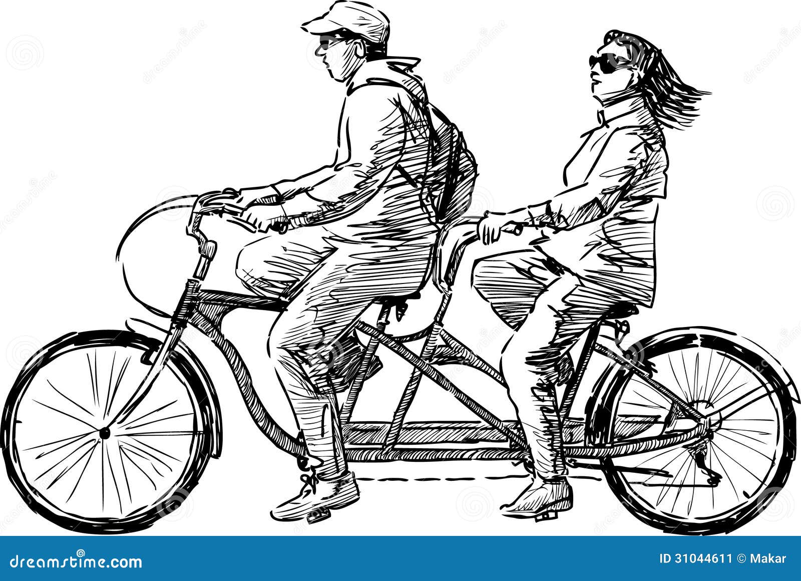 Tandem stock vector. Illustration of view, life, tandem - 31044611