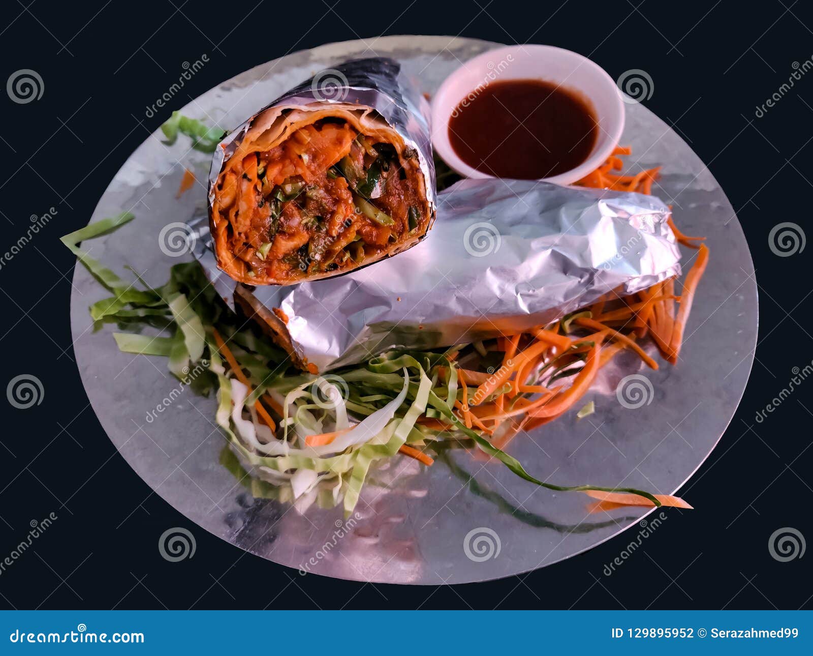 Tandoori Chicken Roll stock photo. Image of tandoori - 129895952