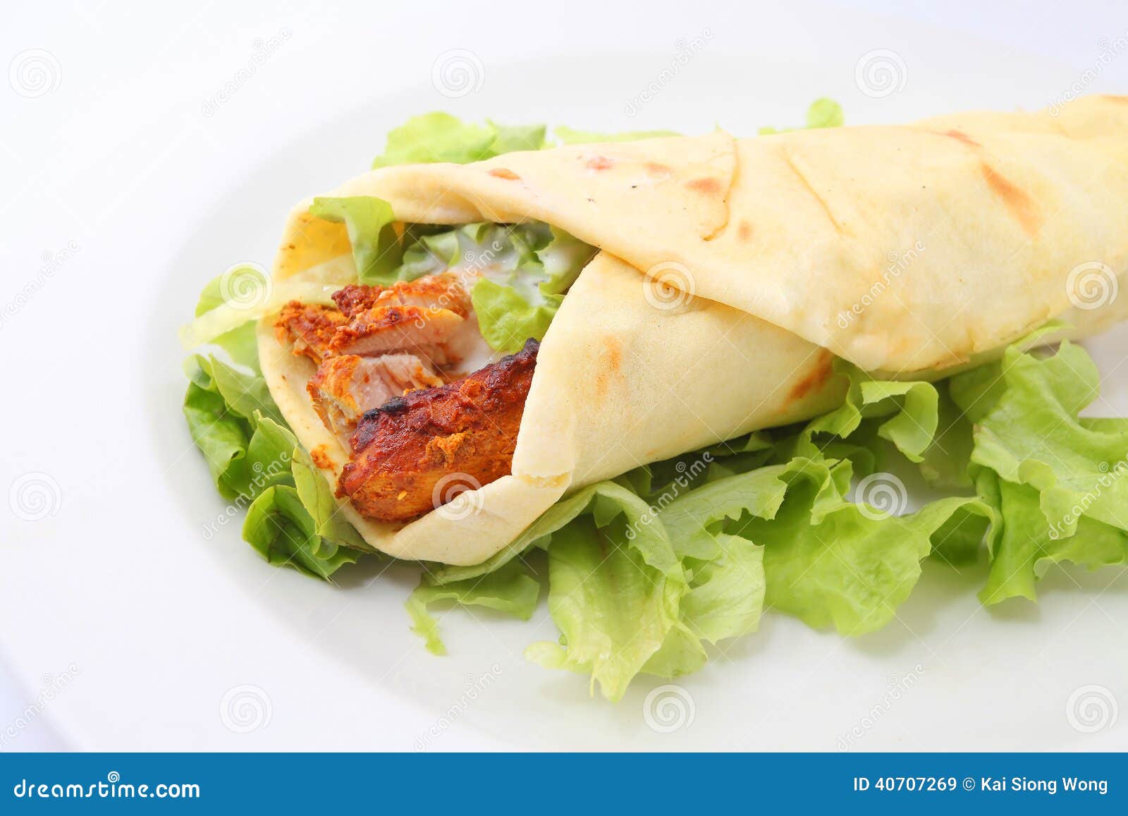 Tandoori chicken wrap stock image. Image of meal, deli - 40707269