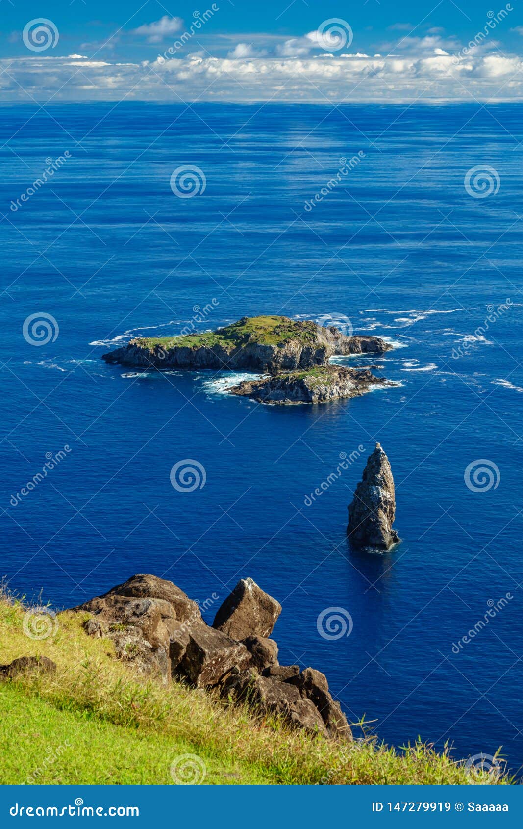 Tangata Matu Islets in Rapa Nui, Top View Stock Image - Image of edge ...