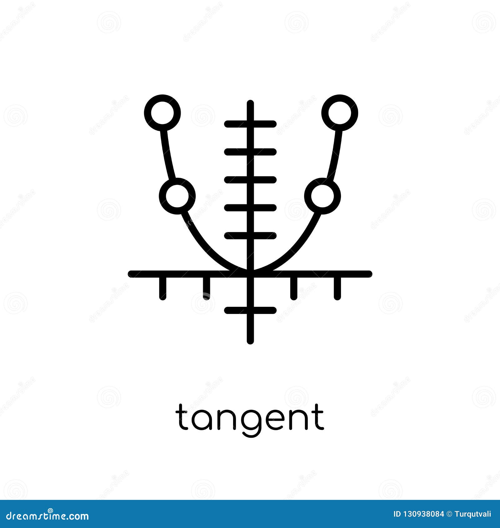 Tangent Icon. Trendy Modern Flat Linear Vector Tangent Icon on W Stock ...