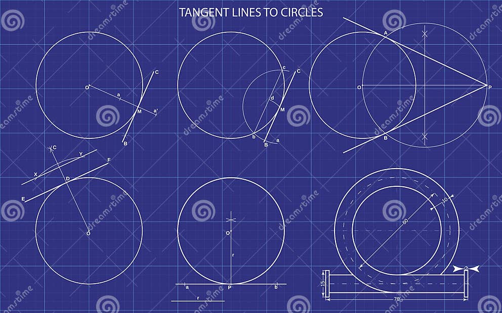 Tangent lines to circles stock vector. Illustration of moon - 147176868