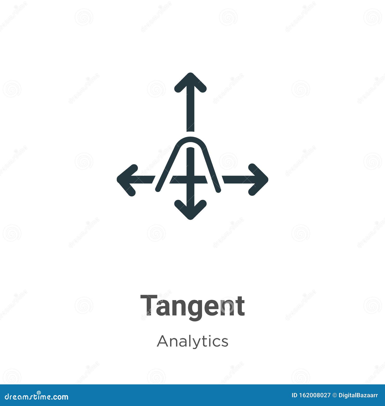 Tangent Vector Icon On White Background. Flat Vector Tangent Icon ...