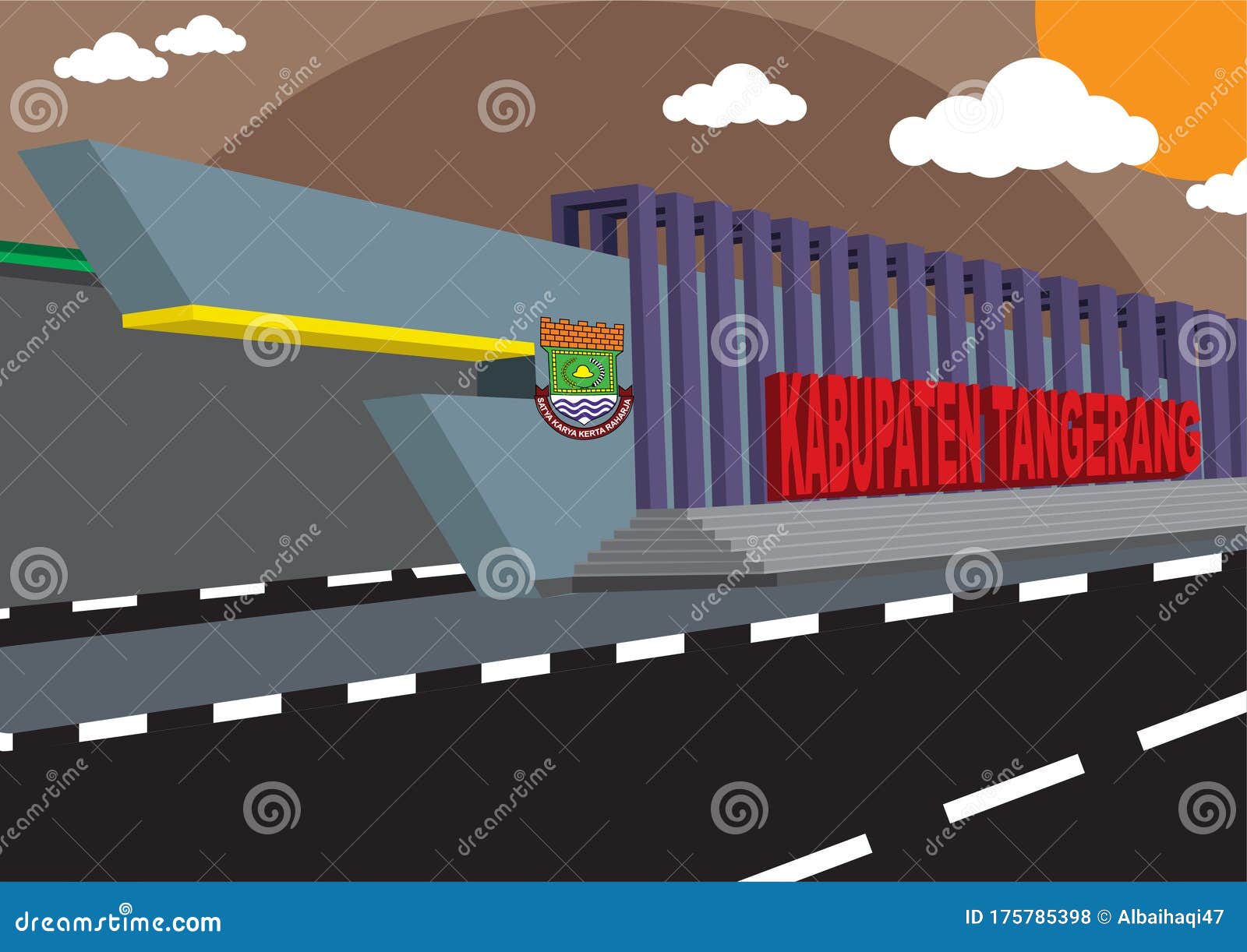 Tangerang District Icon in Tigaraksa Stock Illustration - Illustration ...