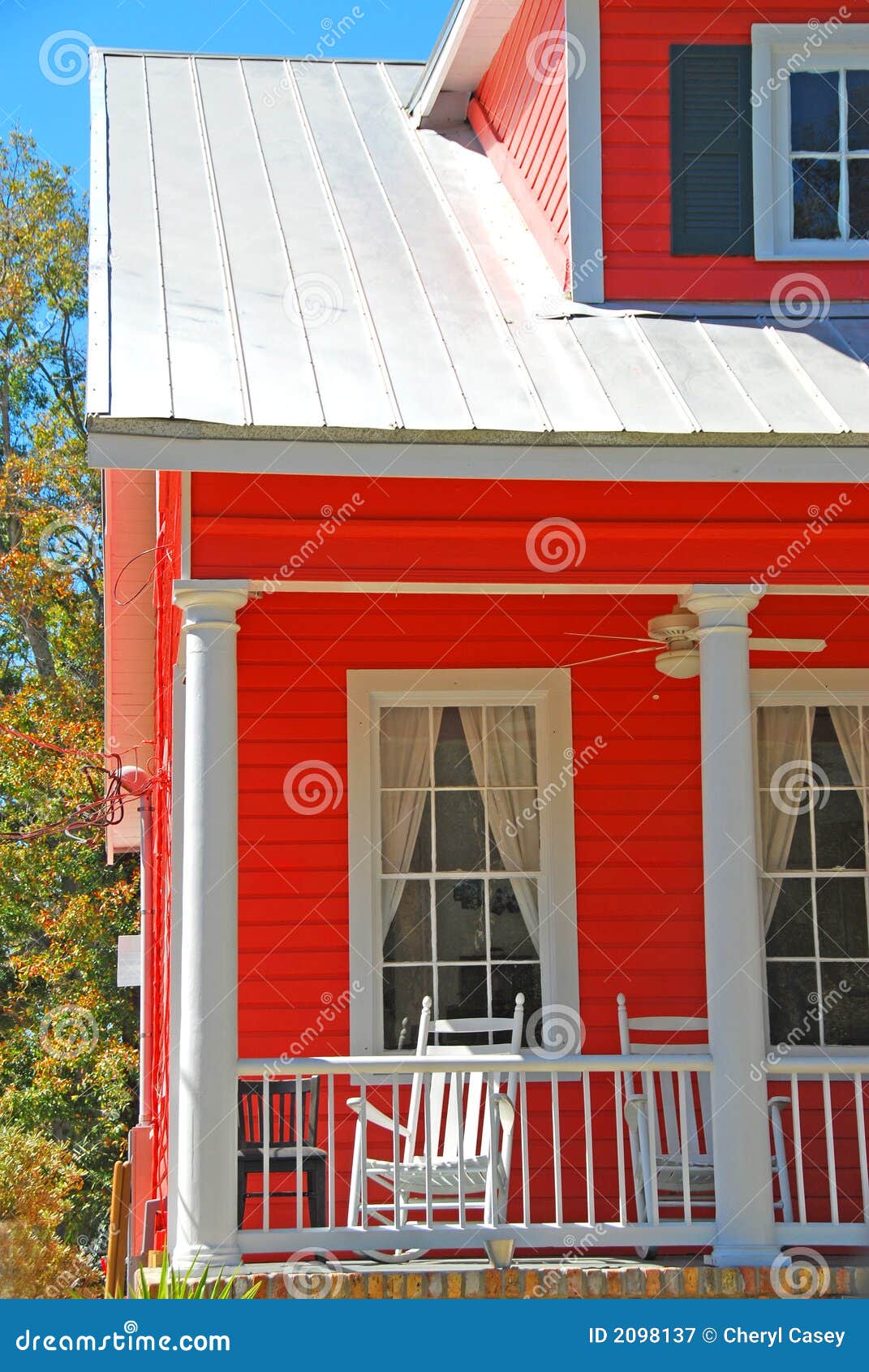 Tangerine Coastal Home stock image. Image of porch, picket - 2098137
