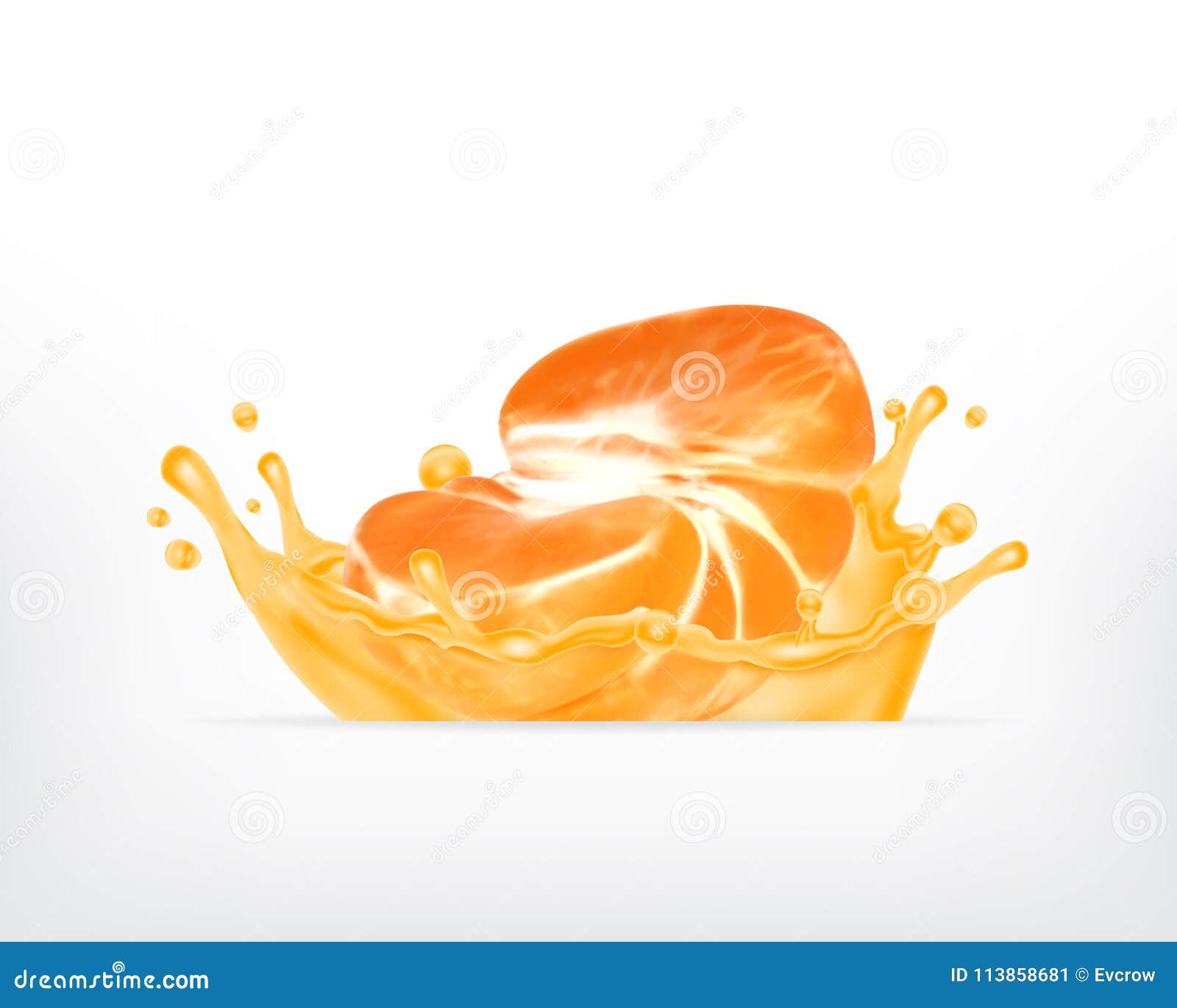 Tangerine fruit in splash stock vector. Illustration of organic - 113858681