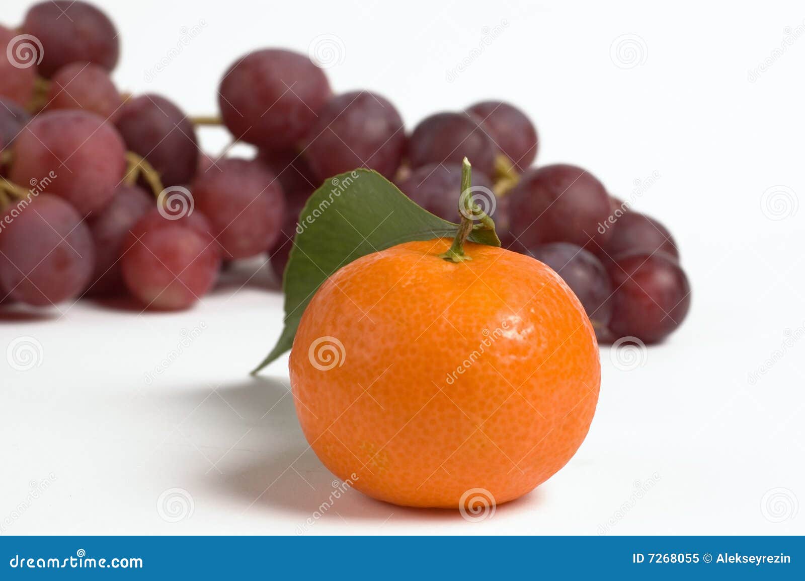 Tangerine and grape stock image. Image of healthy, isolated - 7268055