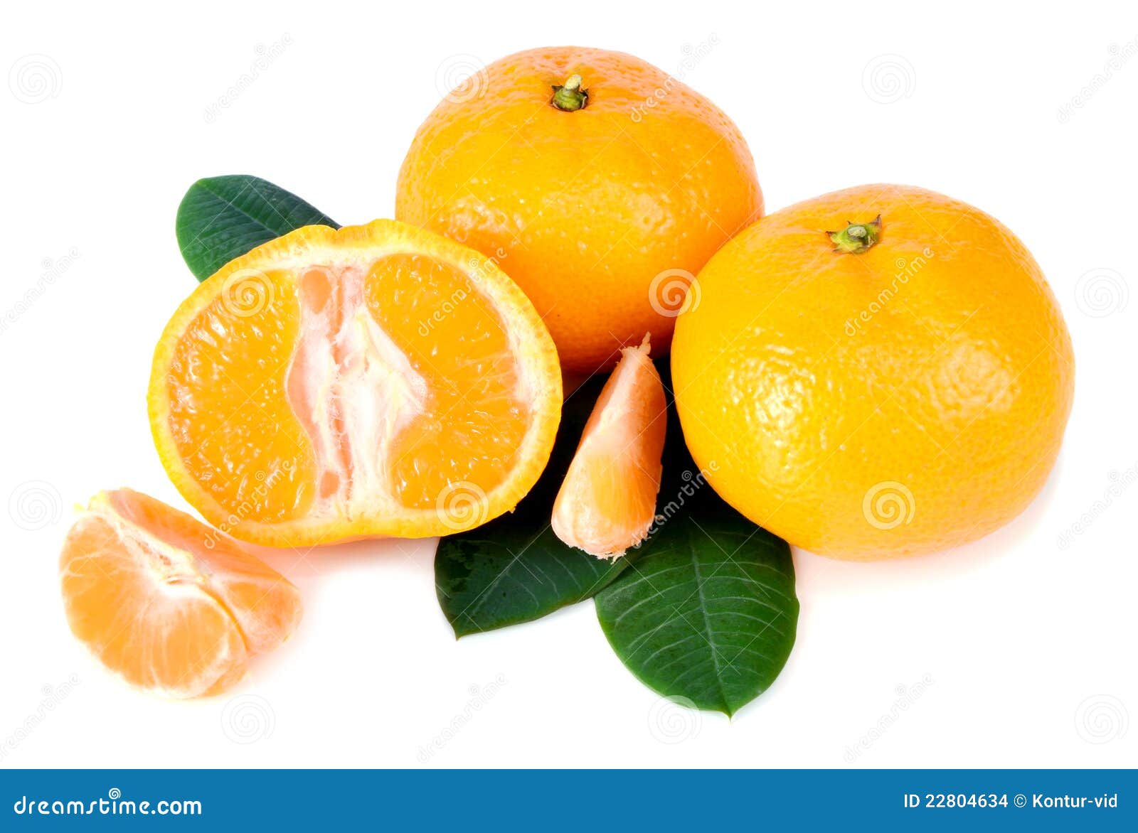 Tangerine with Green Leaves Stock Photo - Image of green, color: 22804634