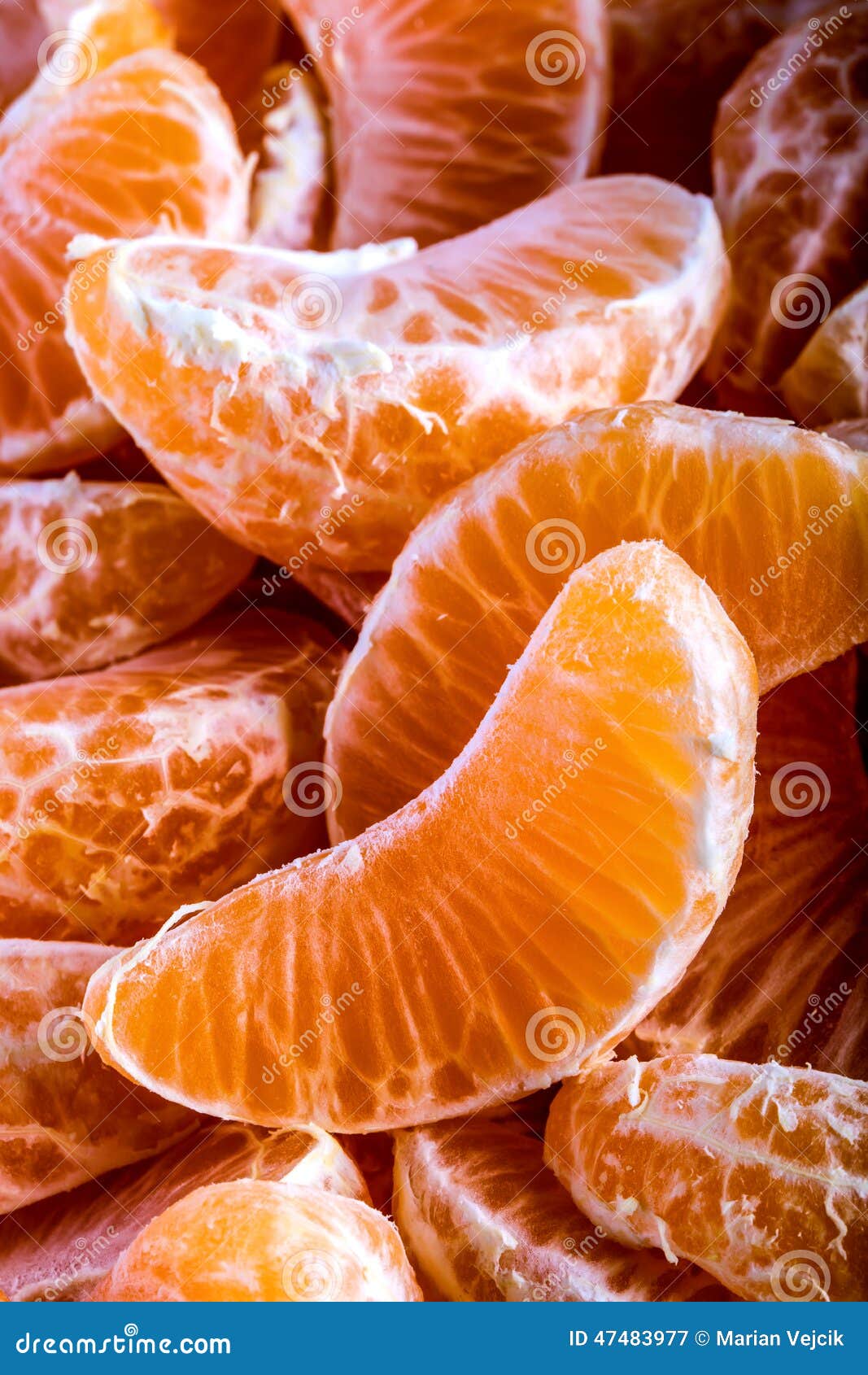 Tangerine Or Mandarin Orange Segments Peeled Close Up Background ...
