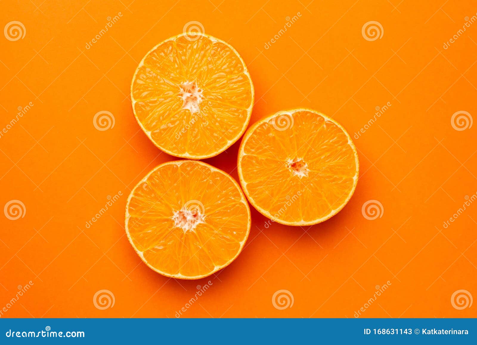 Tangerine on an Orange Background, Fruit Flatlay, Summer Minimal ...