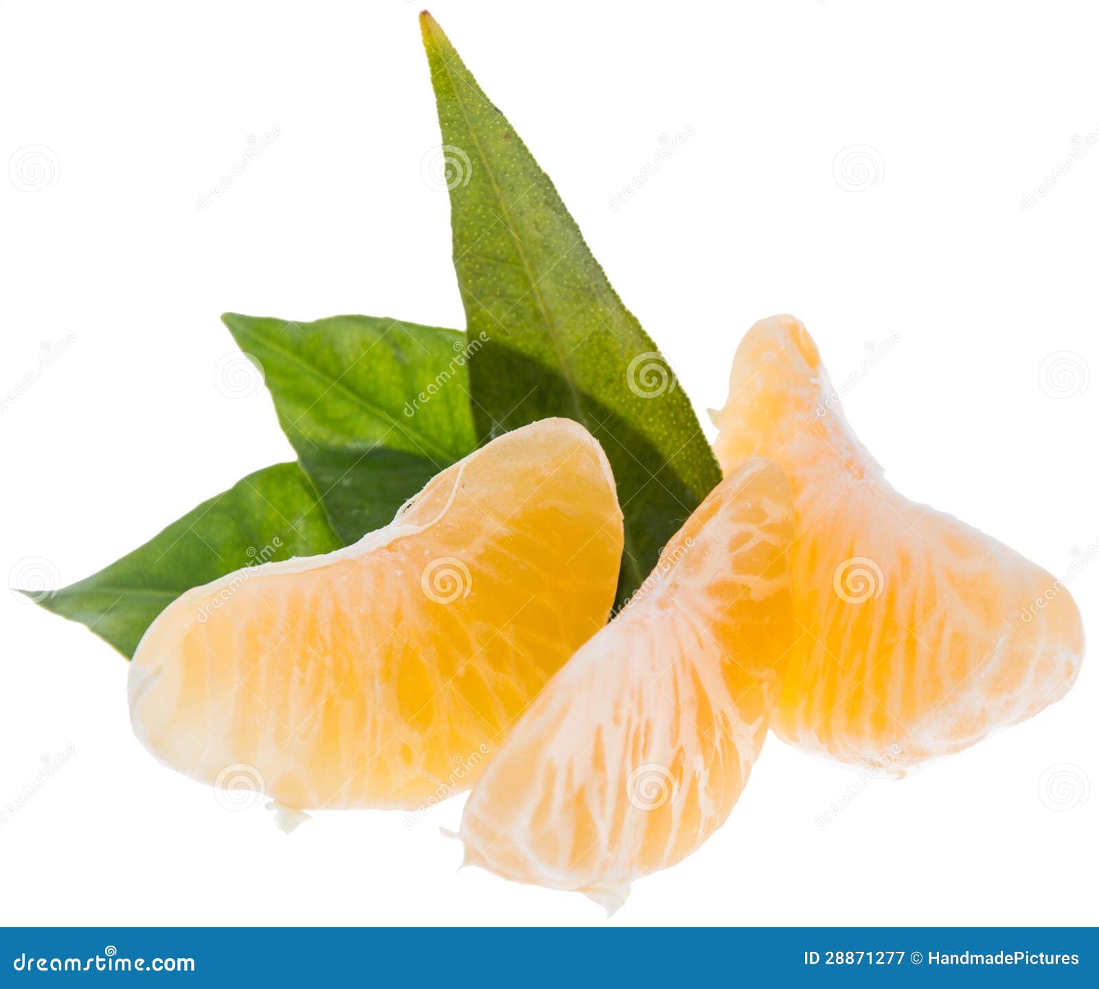 Tangerine Pieces Isolated on White Stock Image - Image of freshness ...