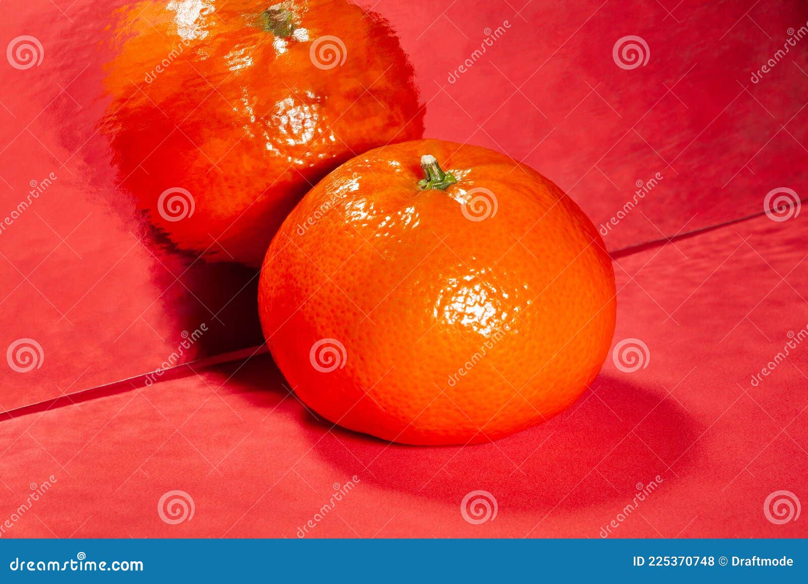 Tangerine on Red Background Stock Photo - Image of ripe, nutrient ...