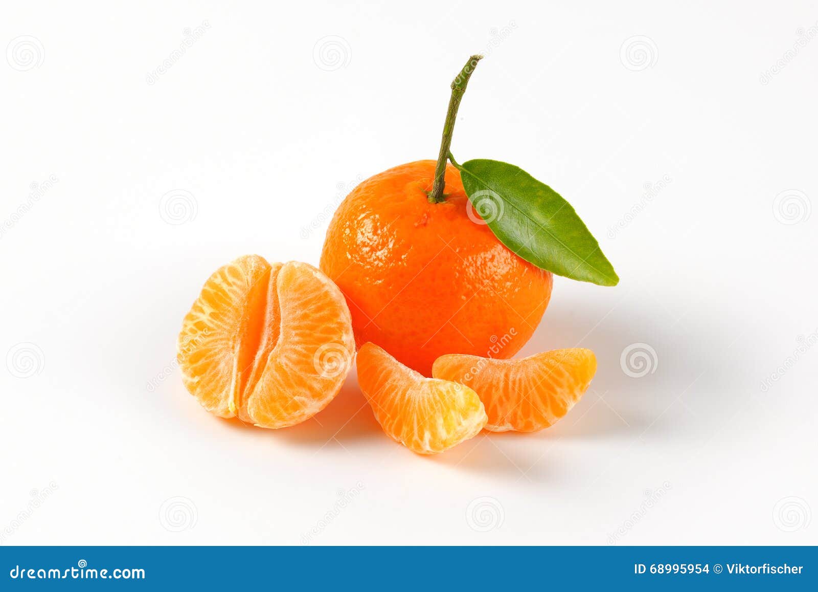 Tangerine with Separated Segments Stock Photo - Image of orange, green ...