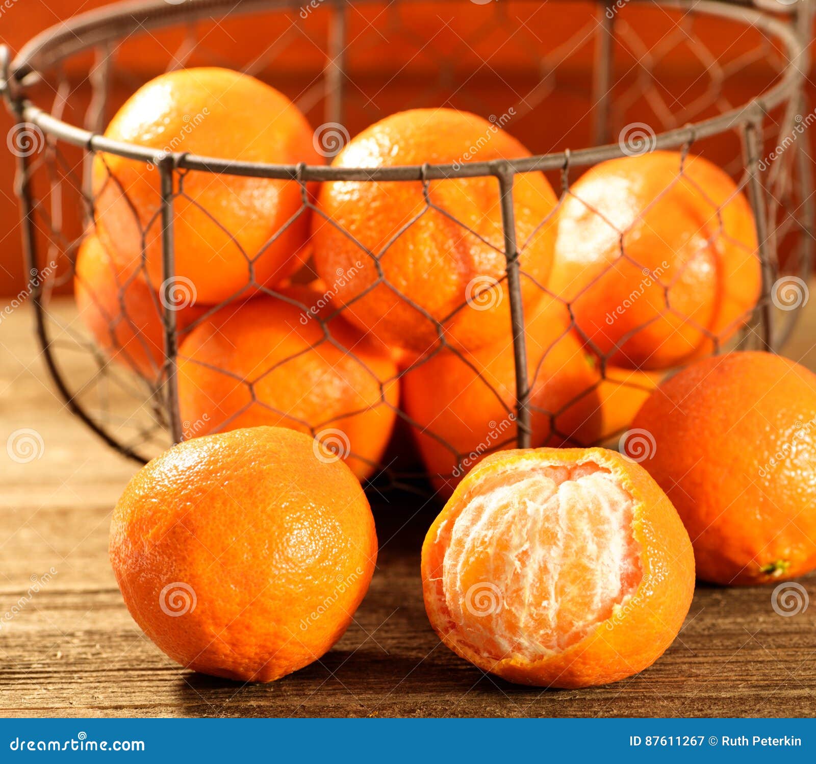 Tangerines in a Basket stock image. Image of peel, organic - 87611267