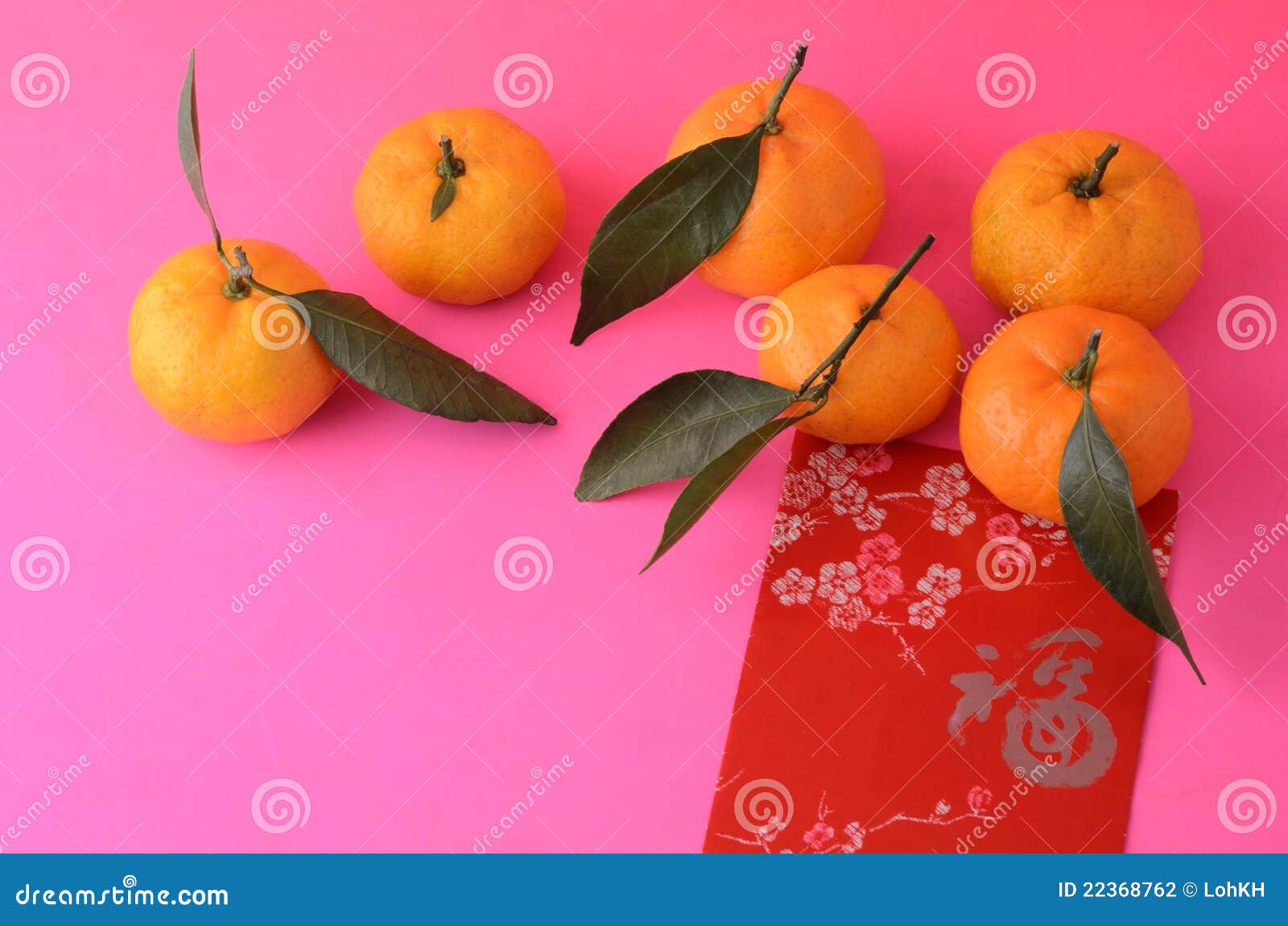 Tangerines and red packets stock photo. Image of copy - 22368762