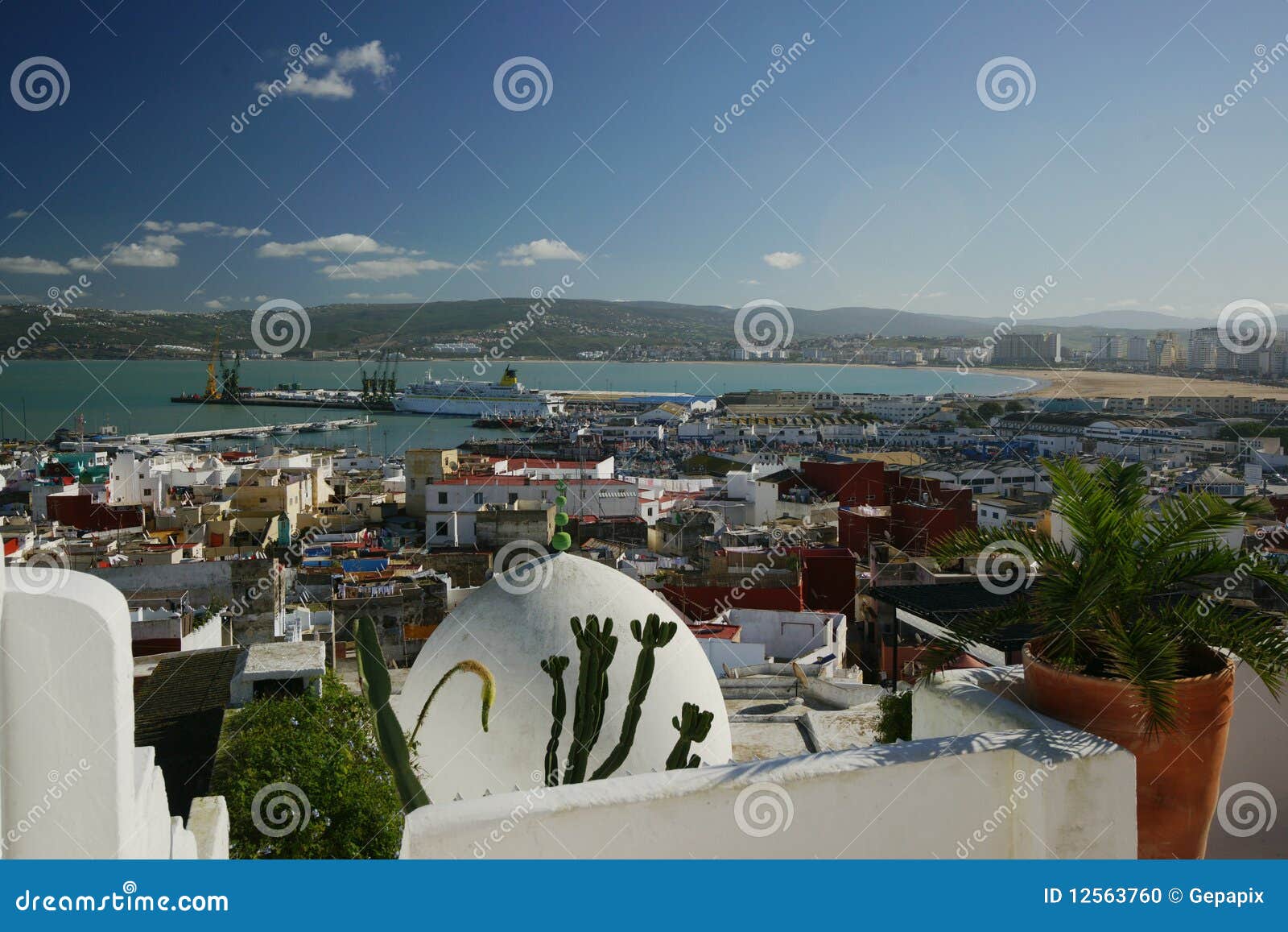 Tangier Harbor stock photo. Image of mosque, harbor, morocco - 12563760