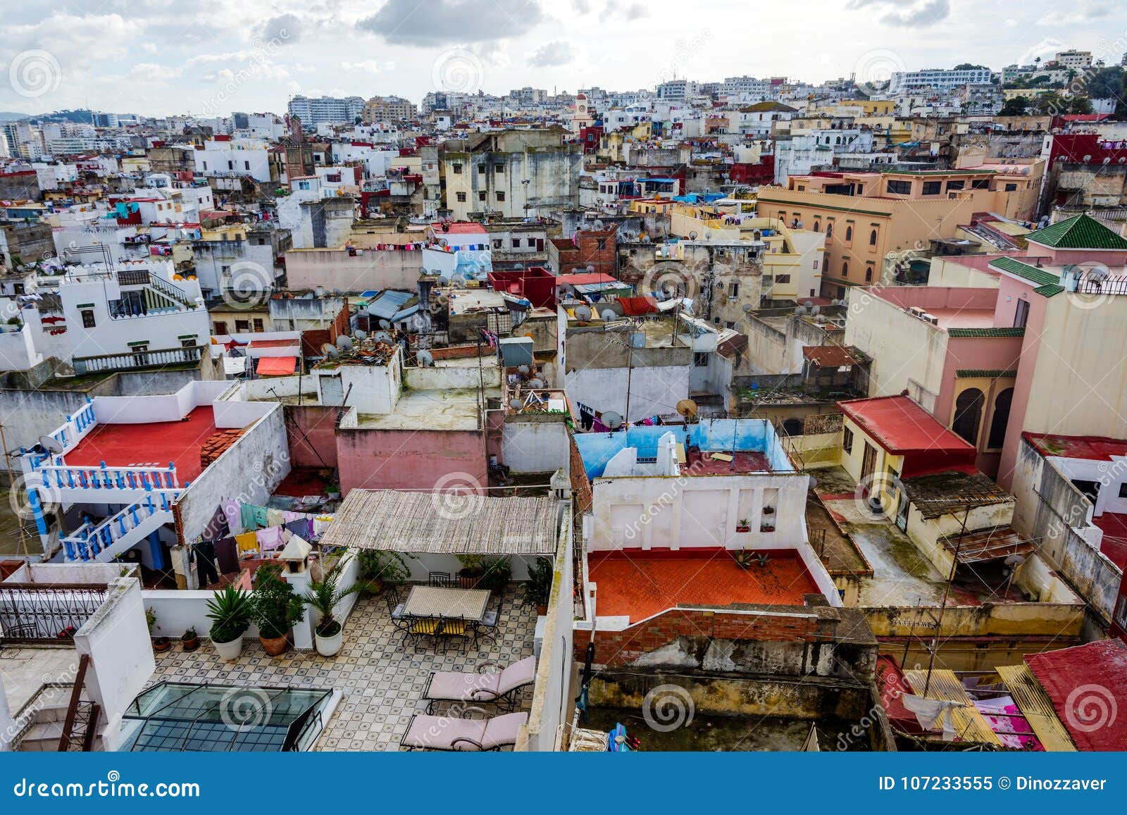 Tangier skyline, Morocco stock image. Image of ocean - 107233555