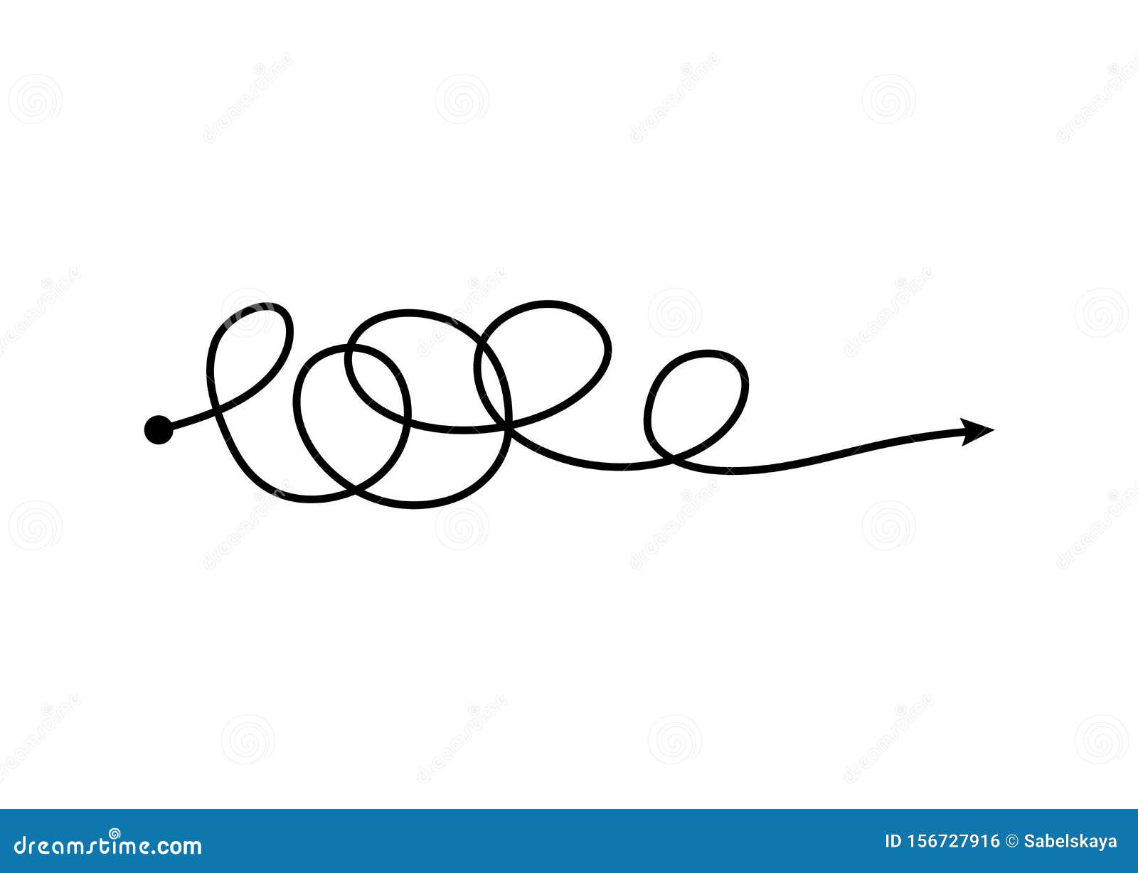 Tangle Arrow Line in Freehand Scribble Style, Messy Chaotic Thought ...