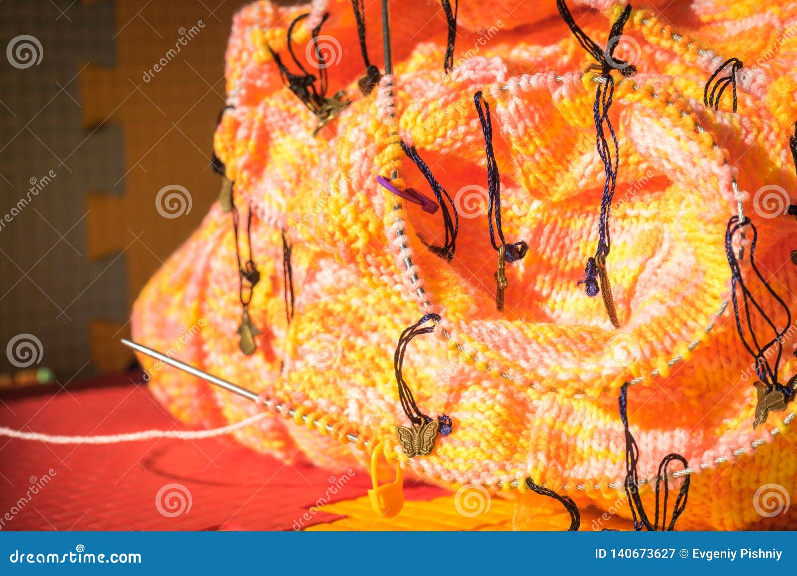 Knitted Thing in the Manufacturing Process Stock Image - Image of ...