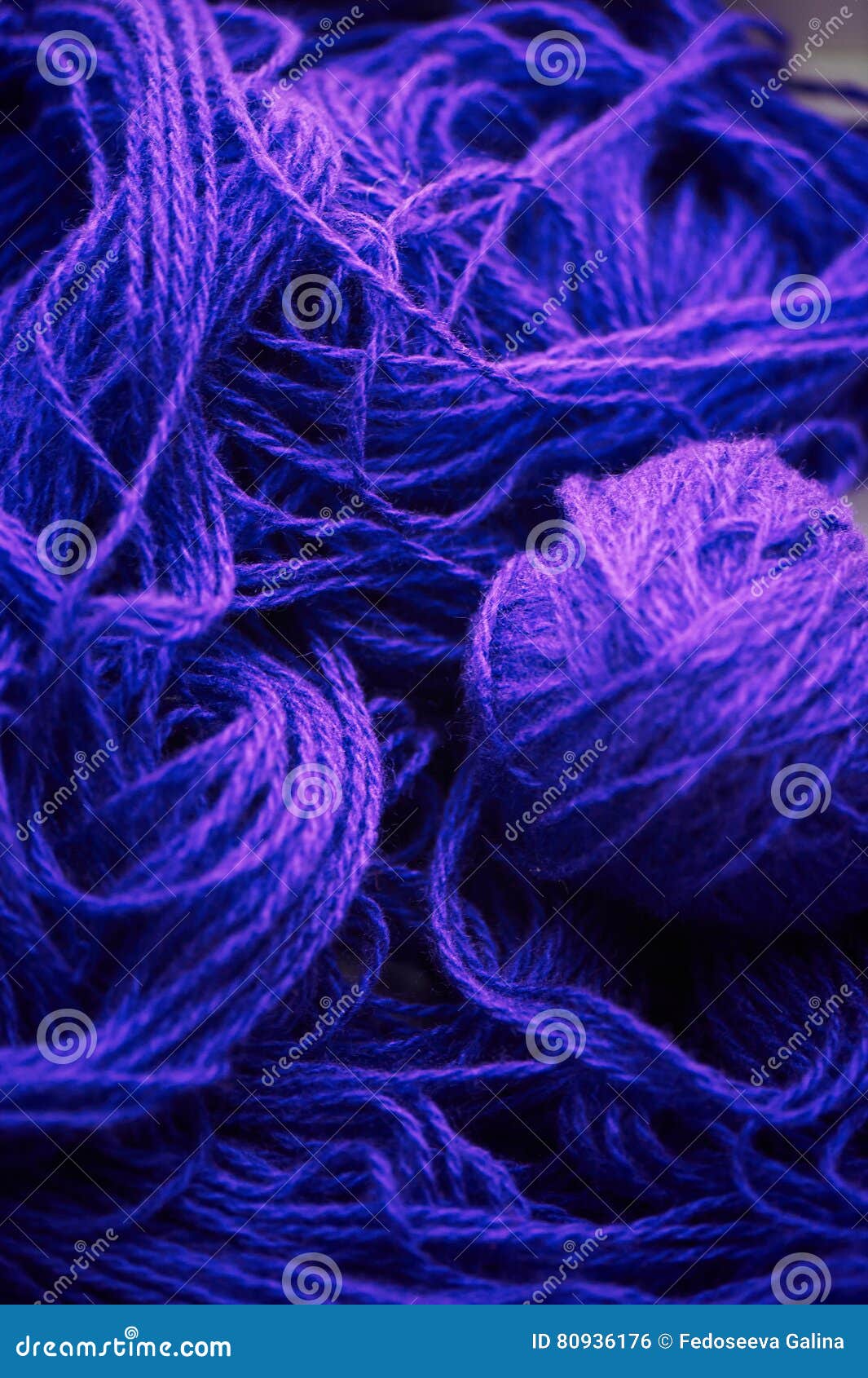 Tangle of Blue Wool on the Background Worko Yarn. Texture Stock Photo ...