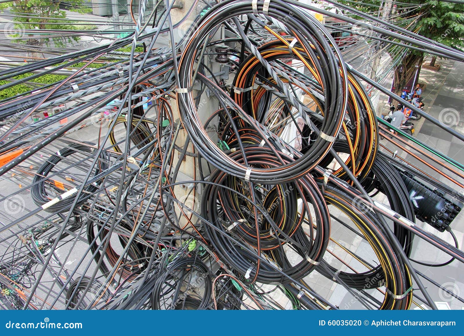 Tangle, Chaos, Messy Of Electric Cable Stock Photo - Image: 60035020