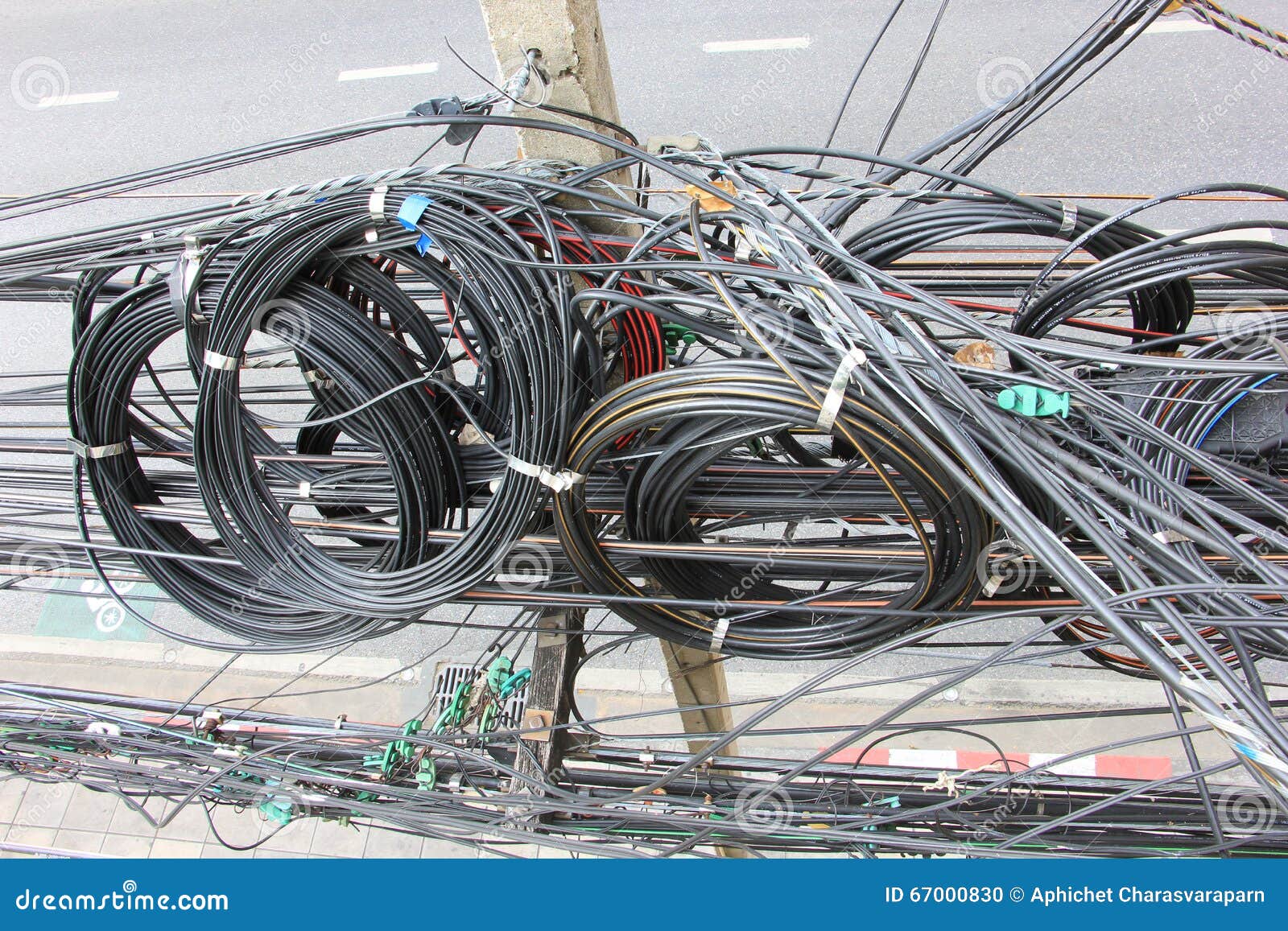 Tangle, Chaos, Messy of Electric Cable Stock Photo - Image of ...