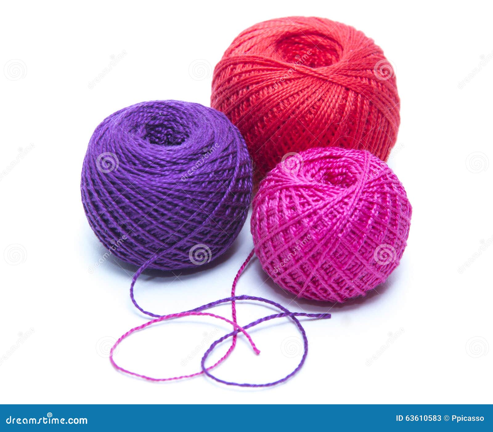 Tangle of Colored Thread for Tatting. White Stock Image - Image of ...