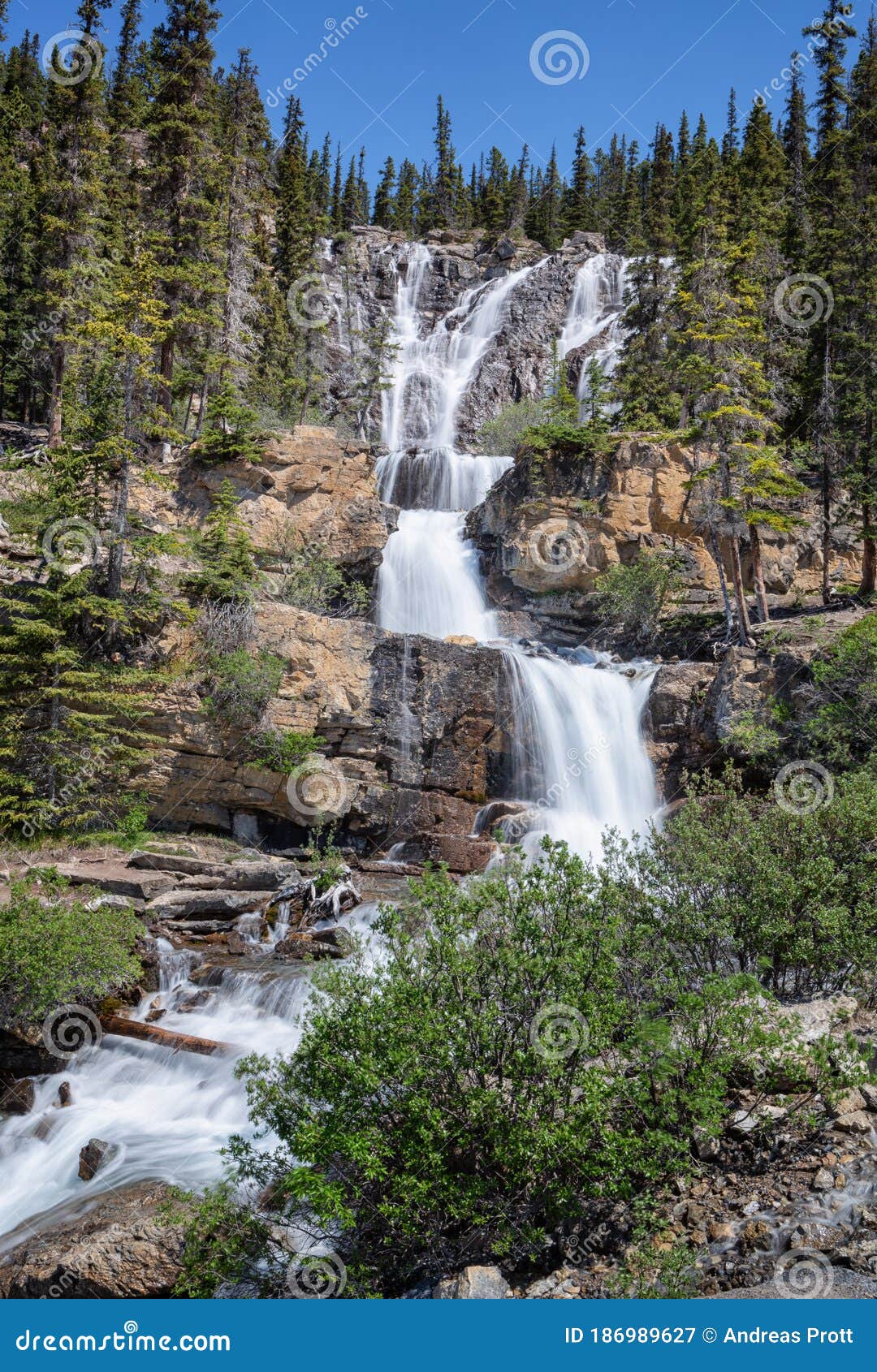 Tangle Creek Falls in Jasper National Park, Alberta, Canada Stock Image ...