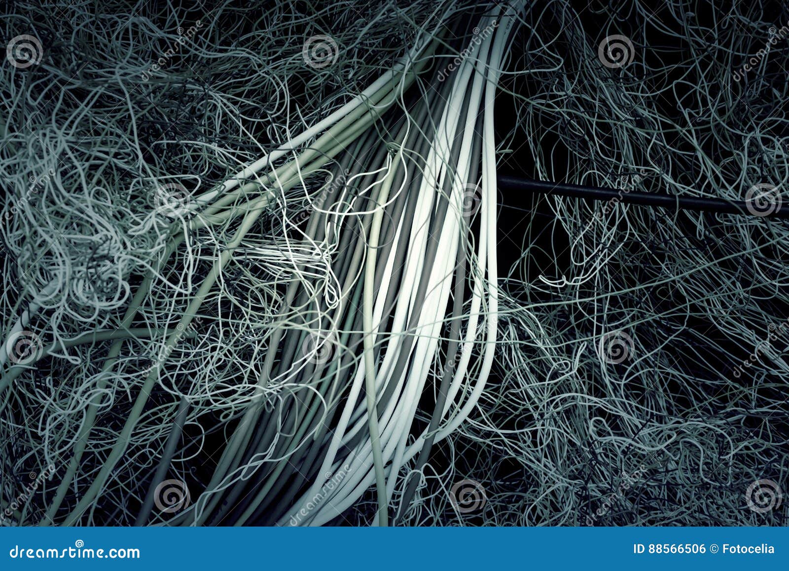 Tangle of Electrical Cables Stock Photo - Image of communication ...