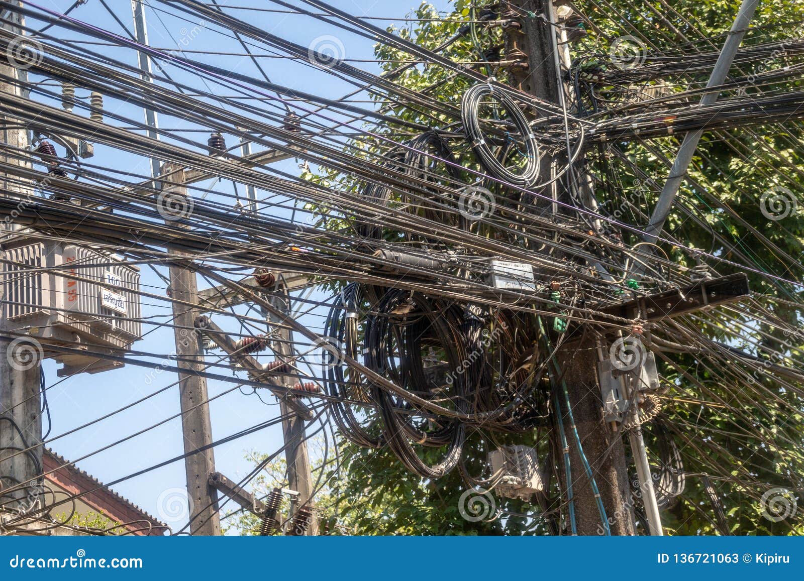 Tangle of Electrical Wires stock image. Image of power - 136721063