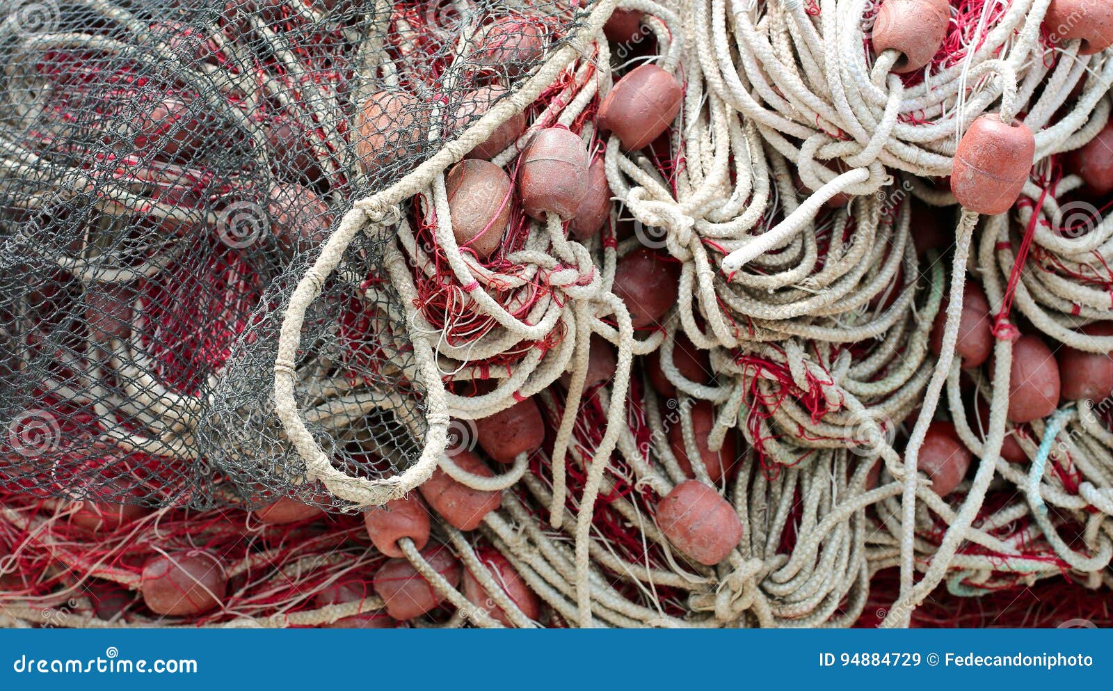 Tangle Of Old Fishing Ropes And Polystyrene Buoys. Ropes And Buoys ...